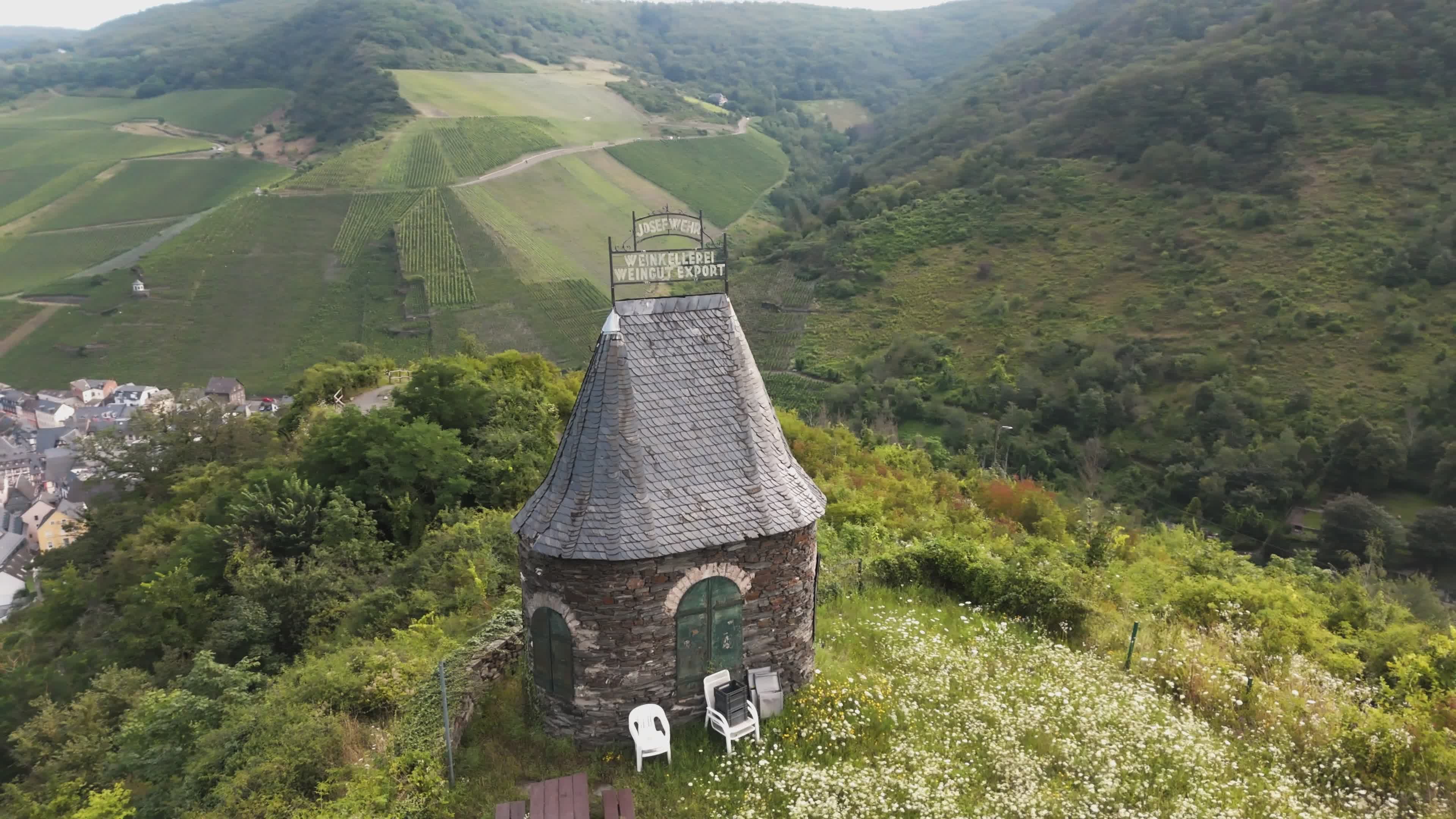 Aerial View of Scenic European Vineyard Landscape Free Stock Video ...