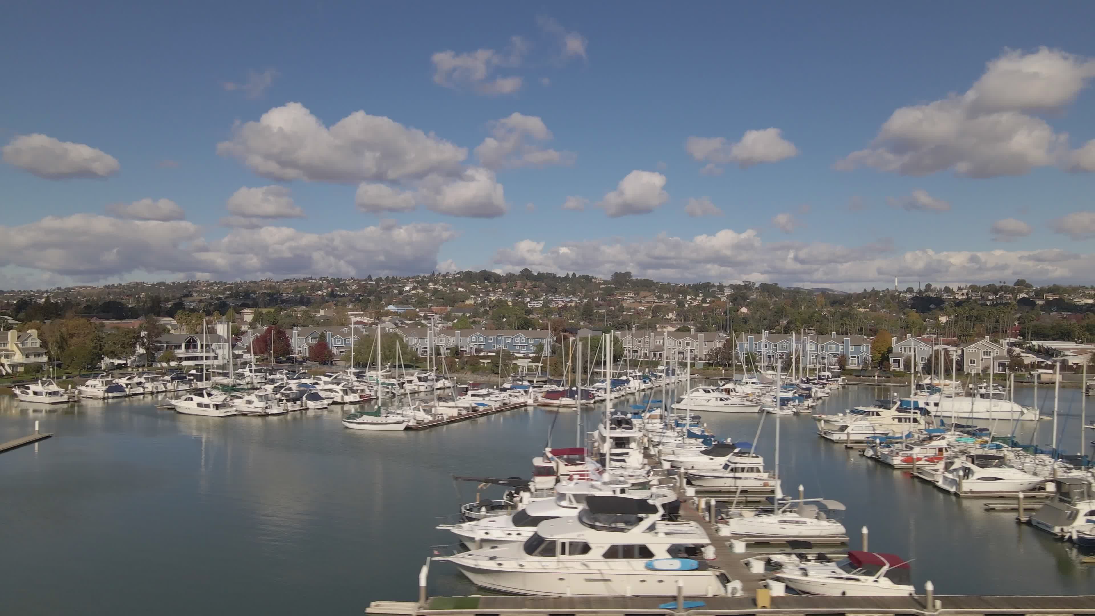Aerial View of Scenic Marina with Boats Free Stock Video Footage ...