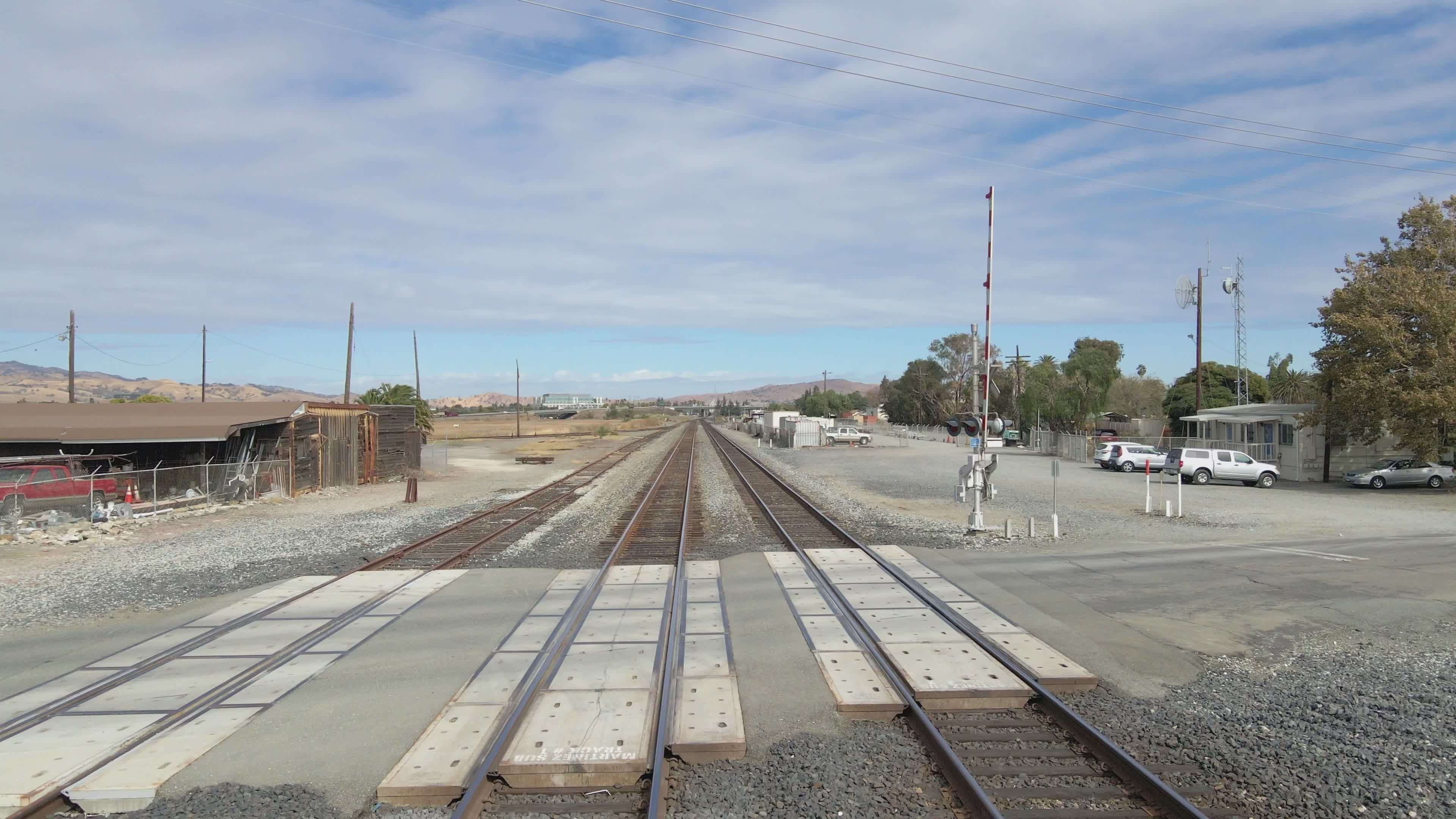 Open Country Railroad Tracks Under Blue Sky Free Stock Video Footage ...