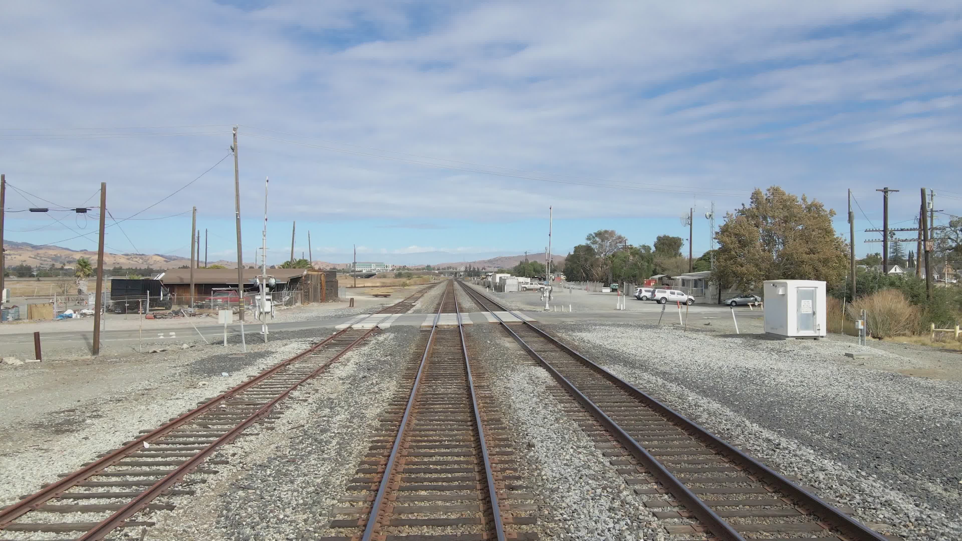 Open Country Railroad Tracks Under Blue Sky Free Stock Video Footage ...