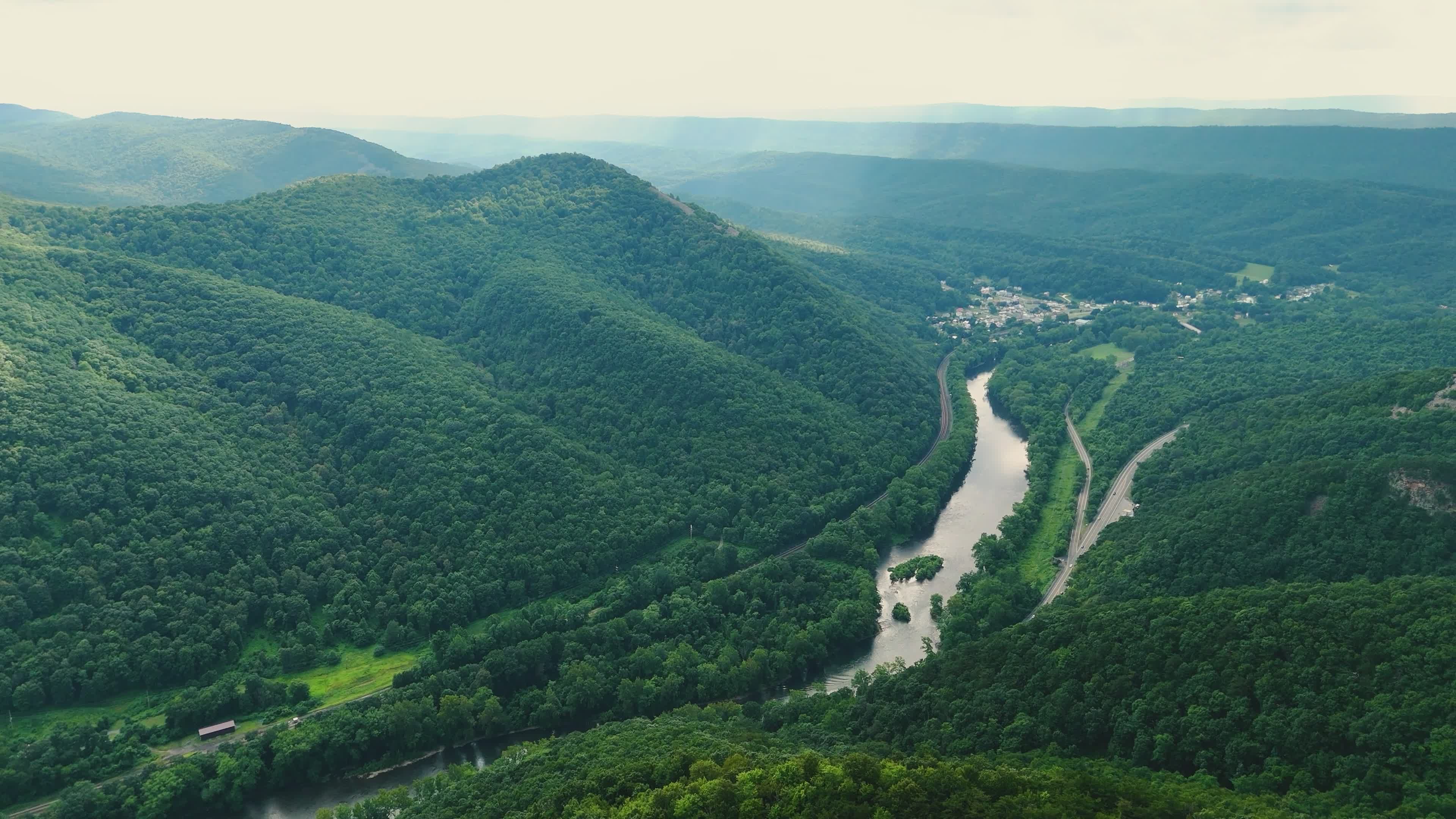 Scenic Aerial View of Allegheny Mountains Free Stock Video Footage ...
