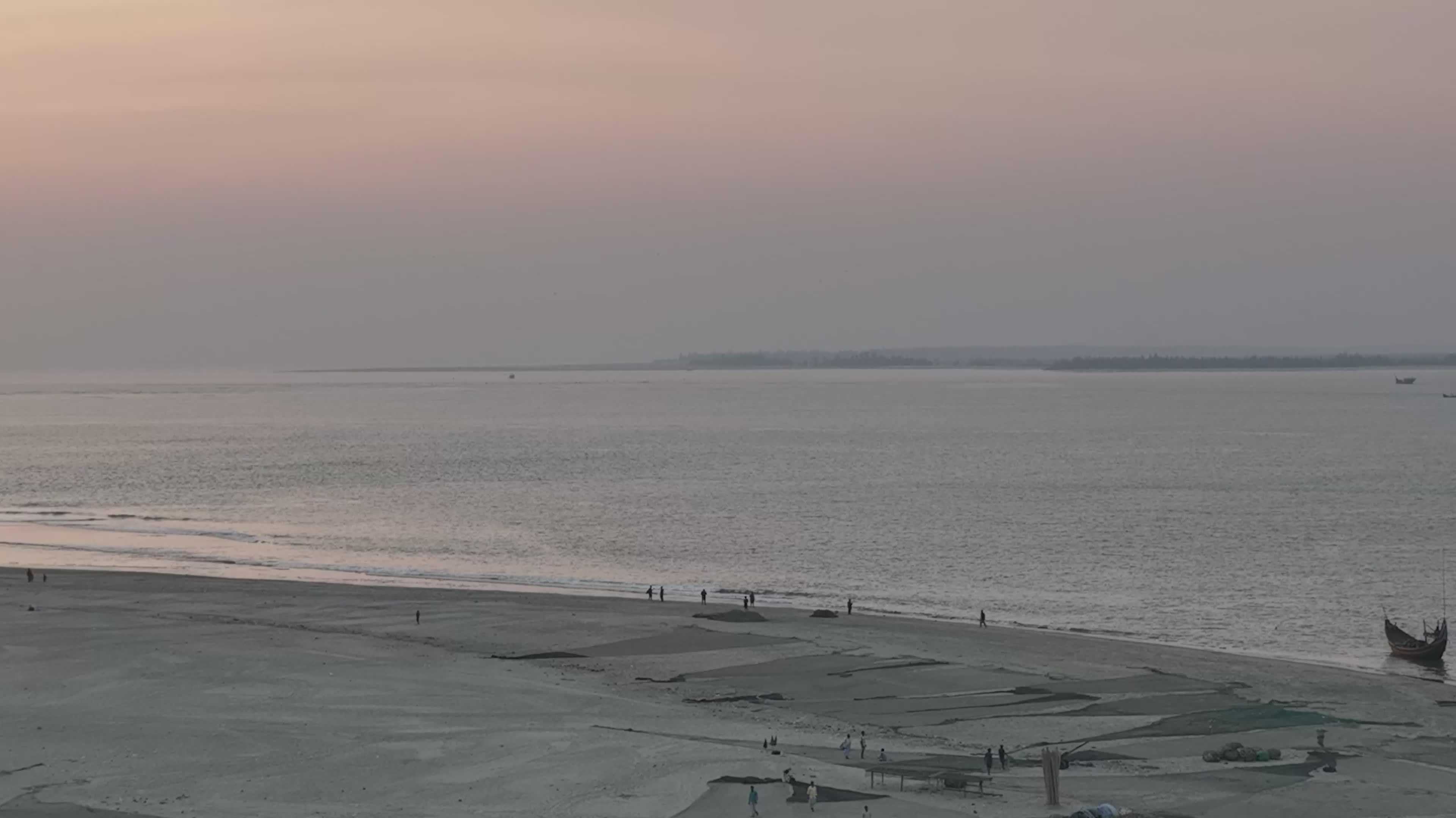 Aerial View of Cox's Bazar Beach at Sunset Free Stock Video Footage ...
