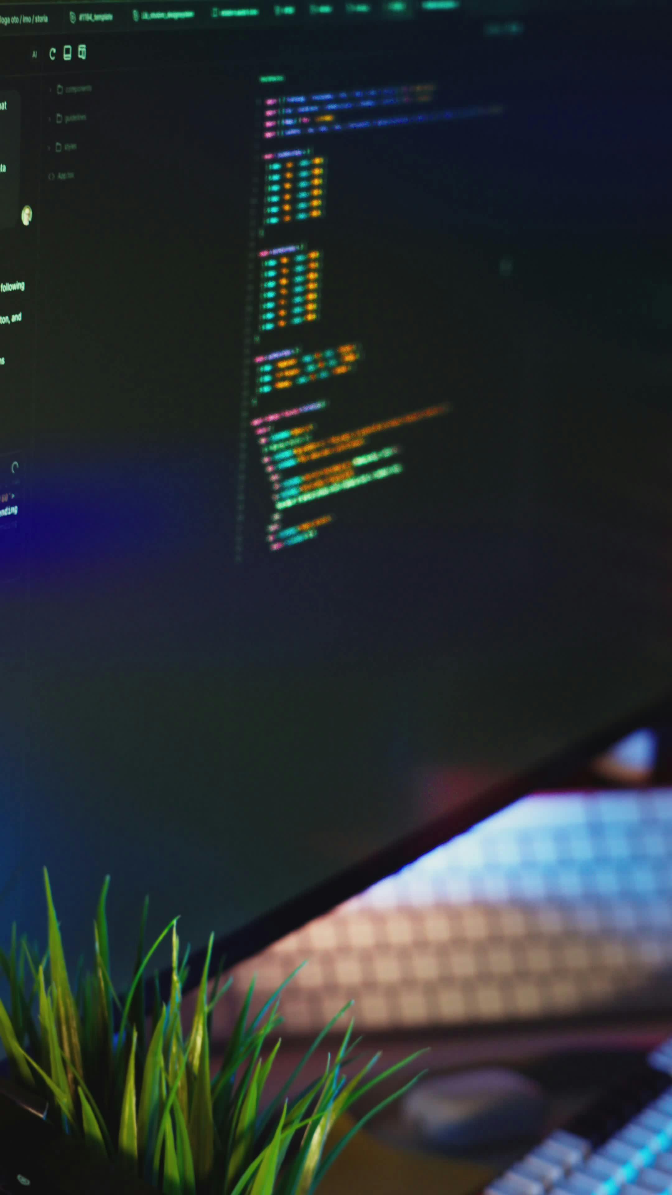 Modern Workspace with Coding on Screen Free Stock Video Footage ...