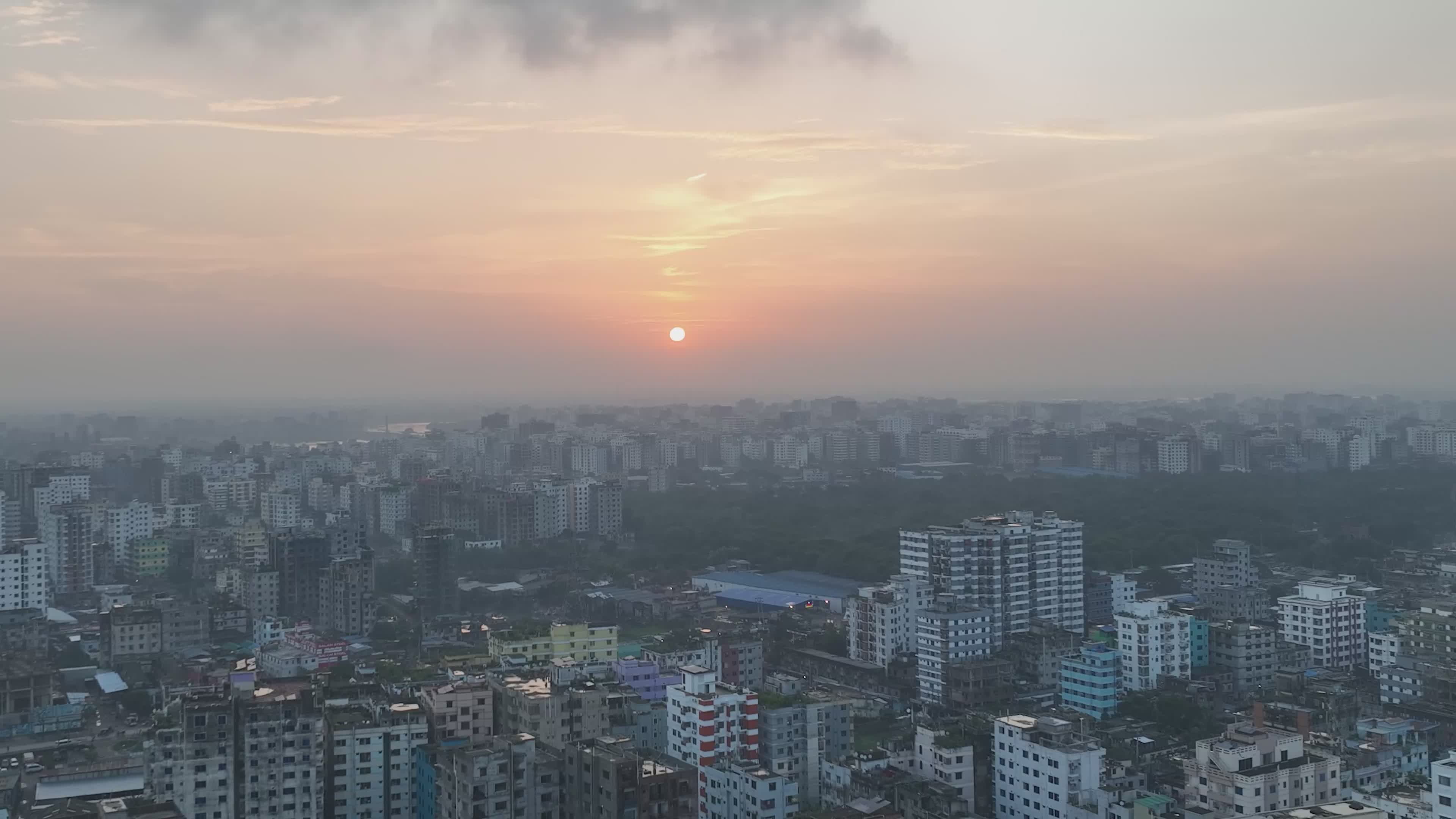 Stunning Drone View of Dhaka City at Sunset Free Stock Video Footage ...