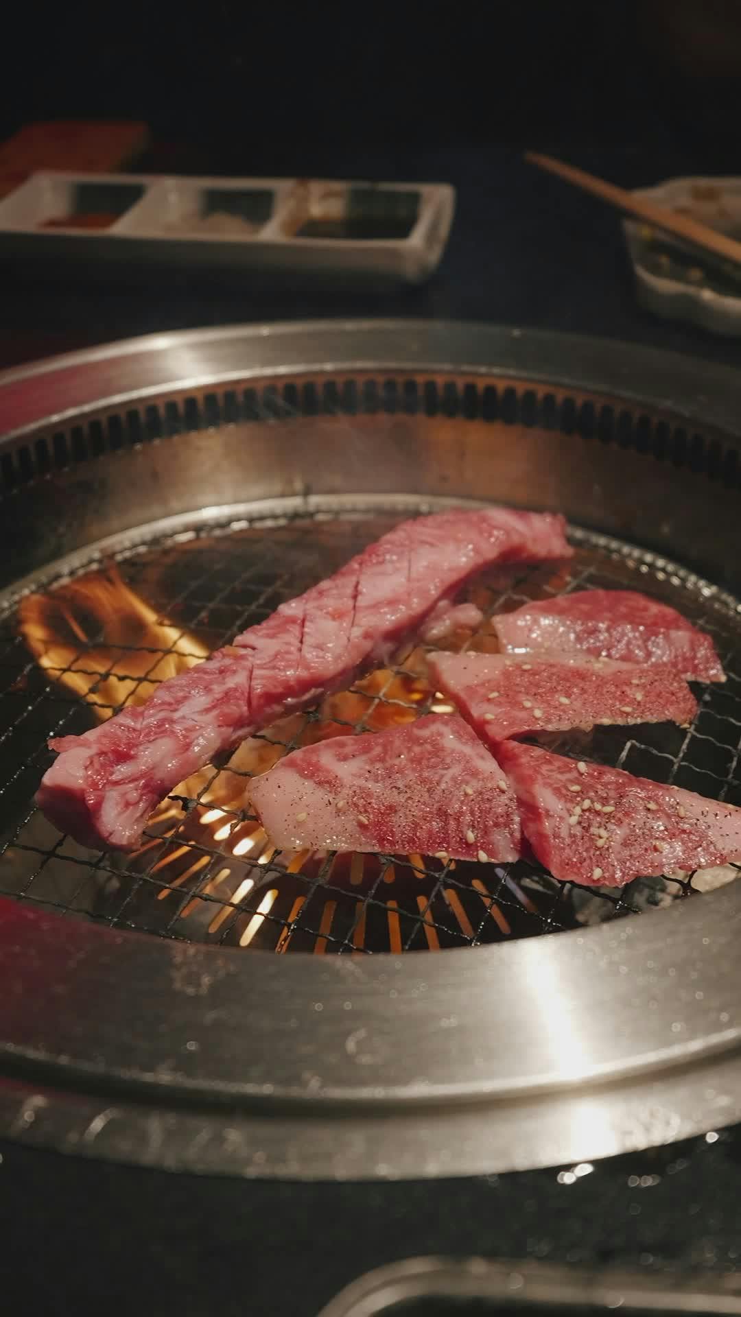 Delicious Japanese Yakiniku Grilling Session Free Stock Video Footage ...