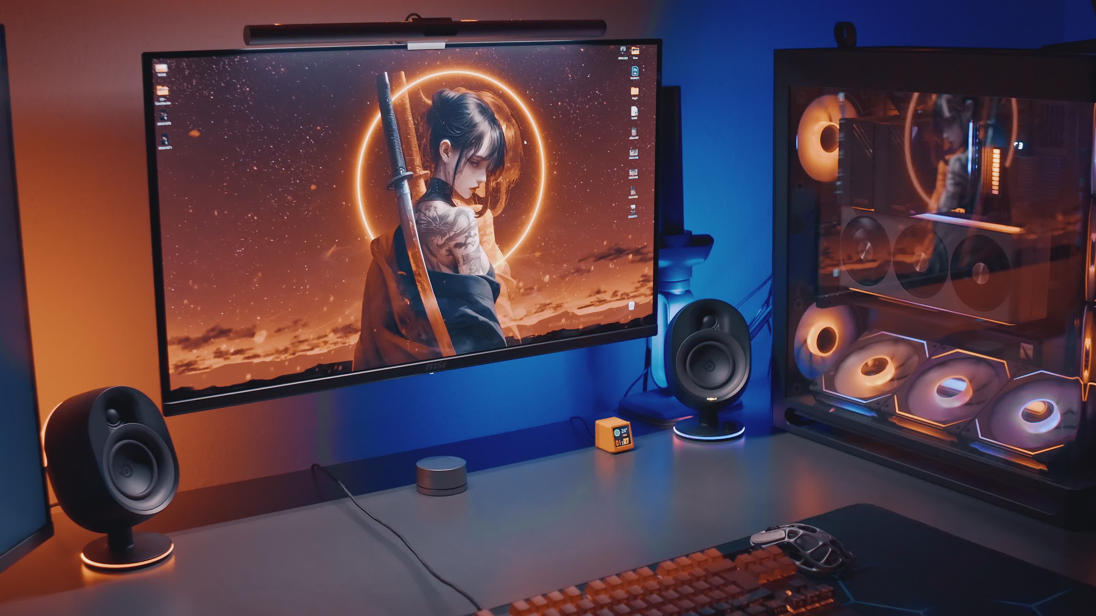 Modern Gaming Setup with RGB Lighting Free Stock Video Footage, Royalty ...