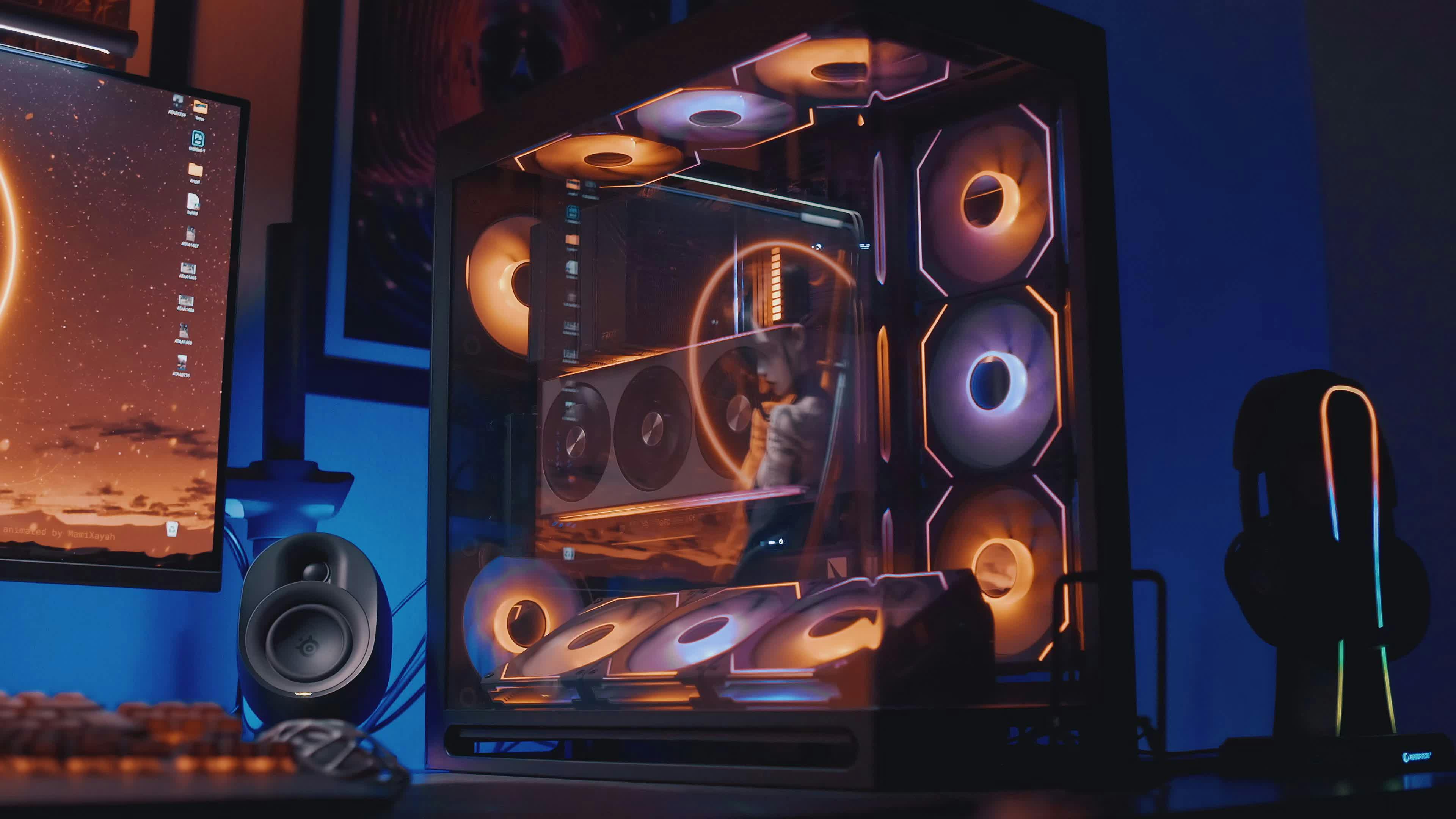 Stunning RGB Gaming PC Setup in Action Free Stock Video Footage ...