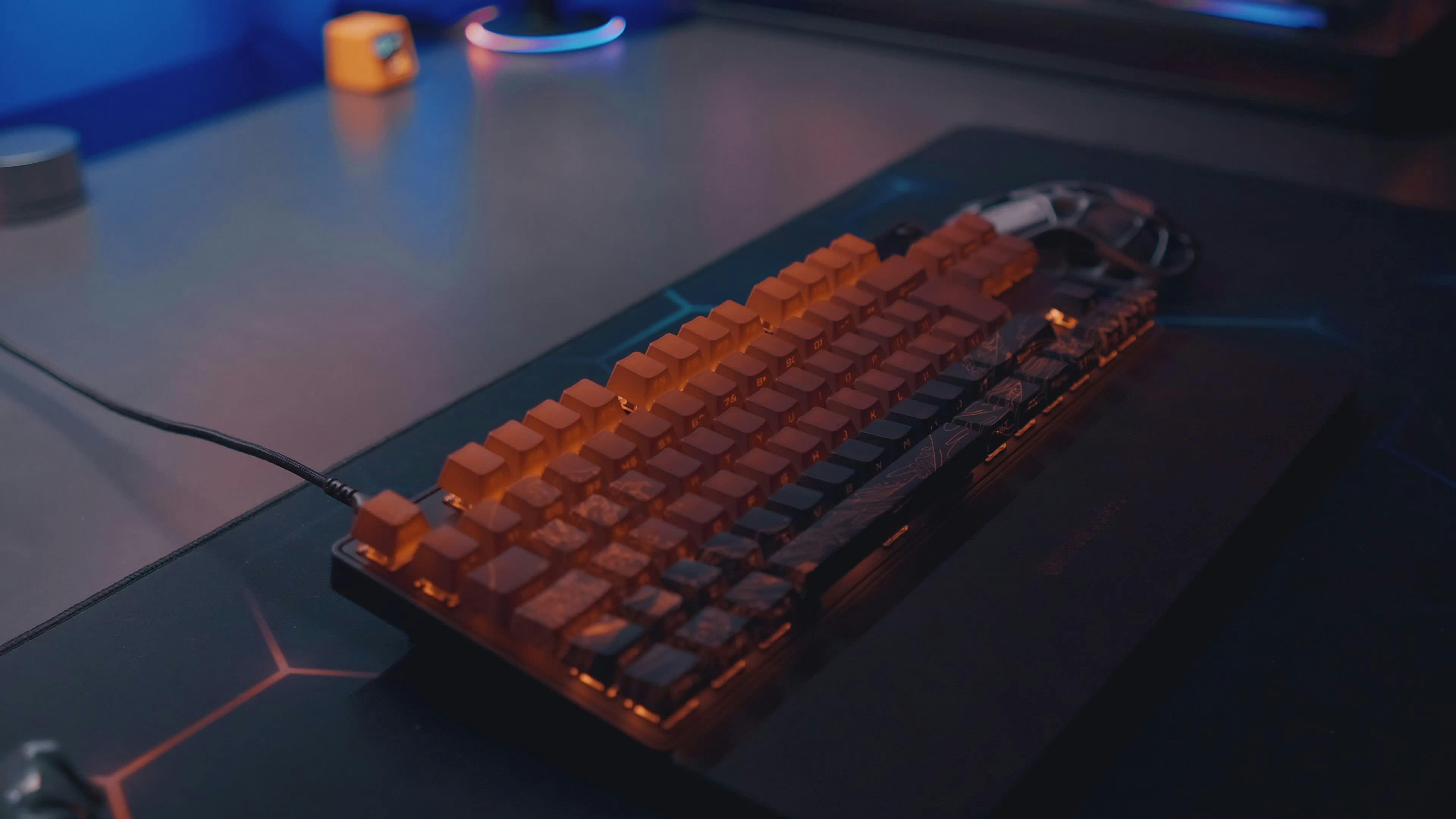 Modern Mechanical Keyboard with RGB Lighting Free Stock Video Footage ...