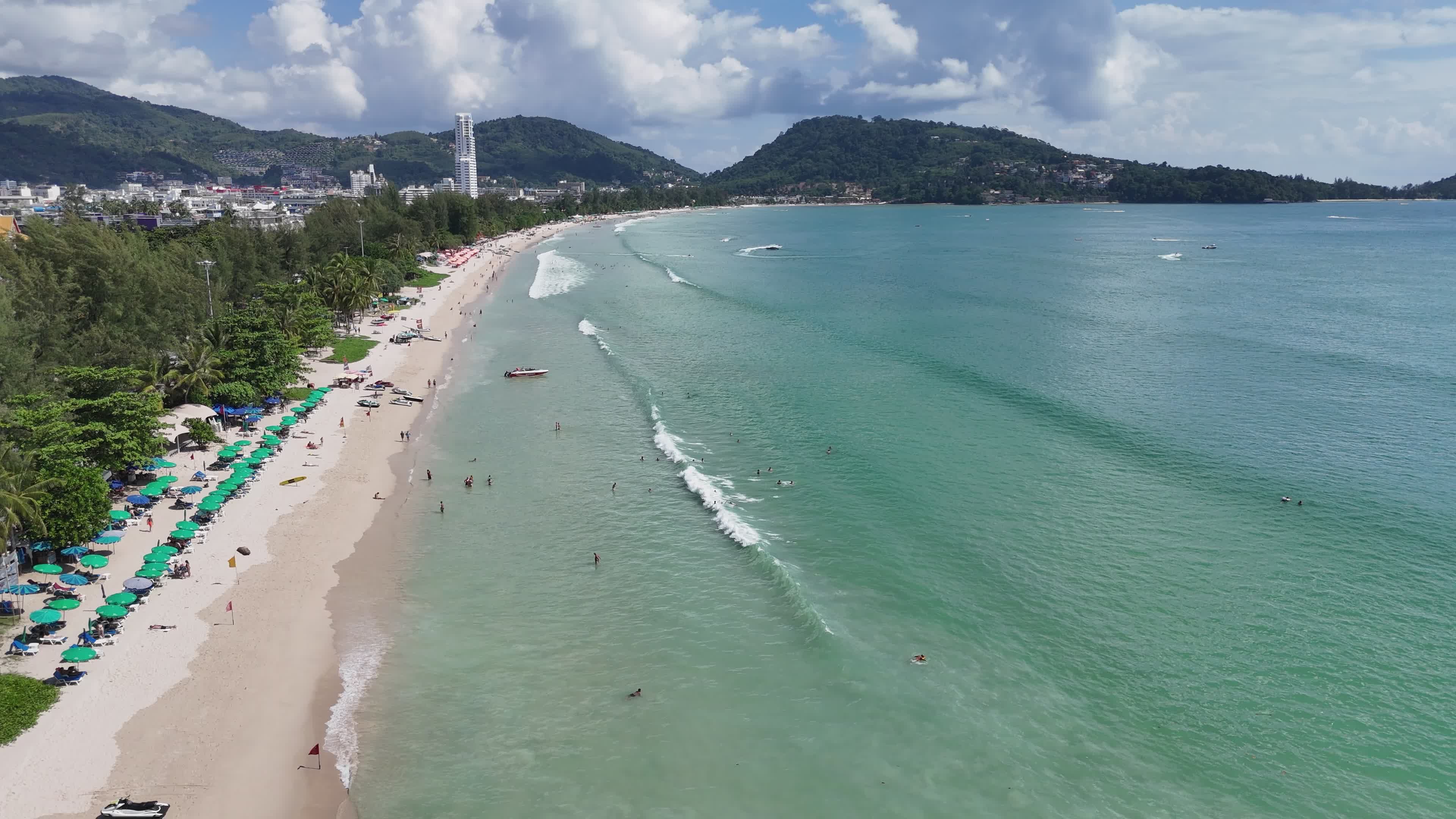 Aerial View of Patong Beach in Phuket Free Stock Video Footage, Royalty ...