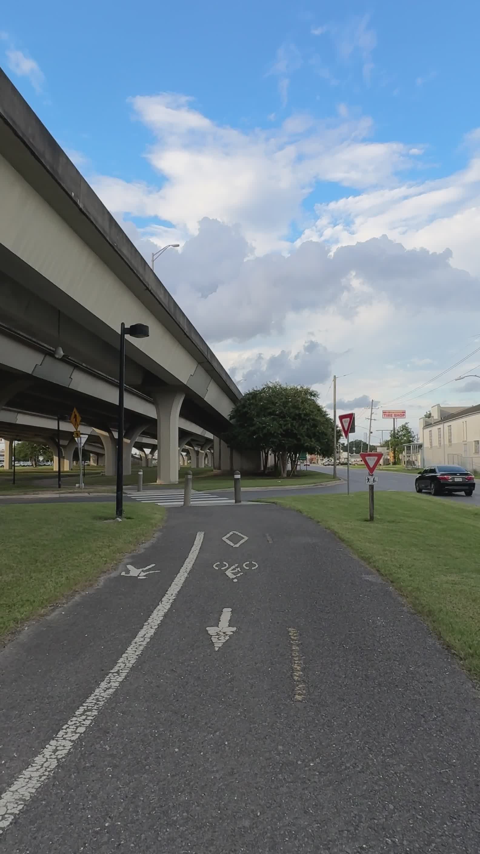 Urban Highway Overpass with Empty Bike Path Free Stock Video Footage ...