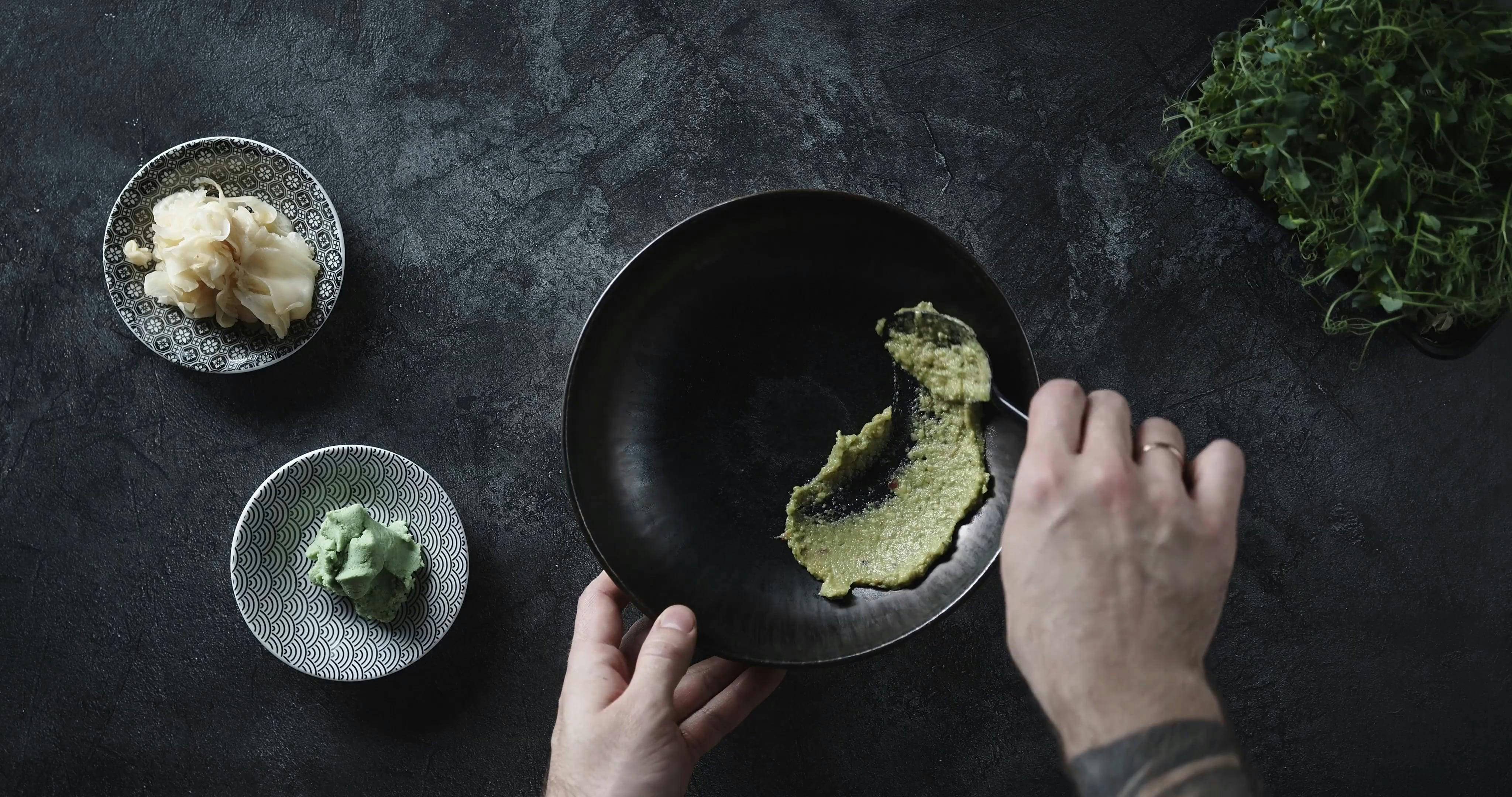 A Chef Plating A Serving Of Salmon Sahimi Free Stock Video Footage ...