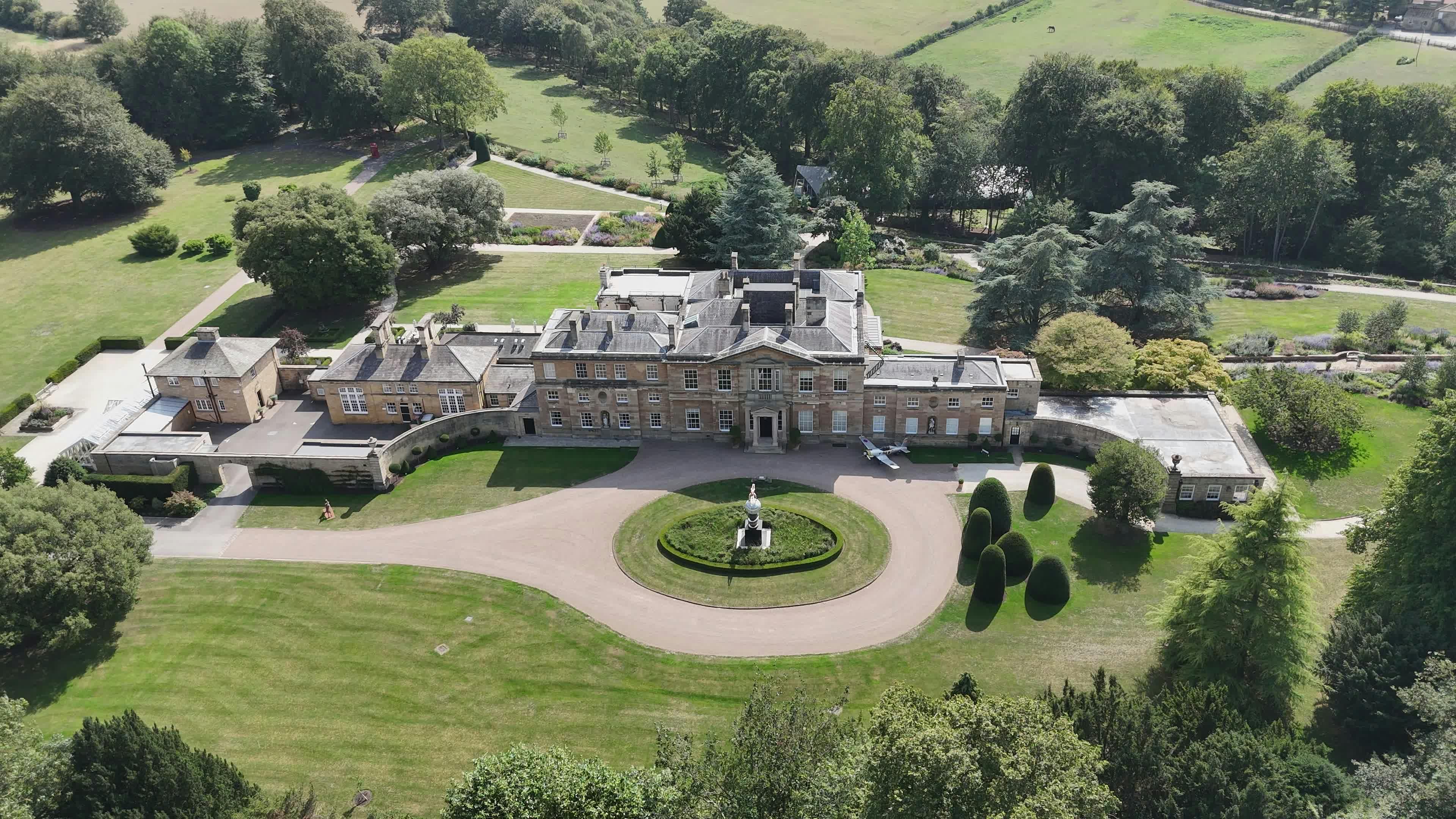 Aerial View of Historic British Manor Estate Free Stock Video Footage ...