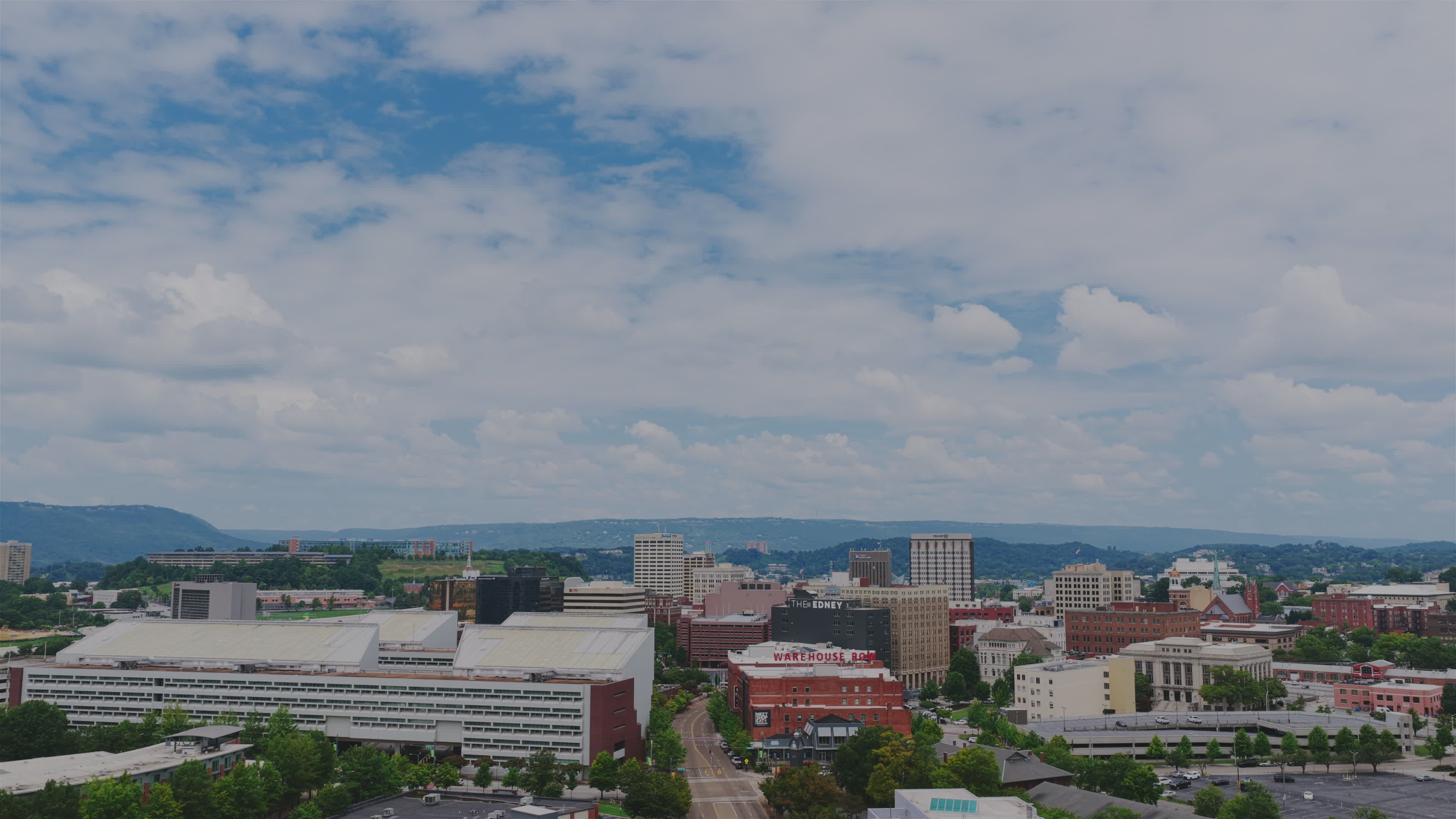 Chattanooga City Aerial View with Cloudy Sky Free Stock Video Footage ...