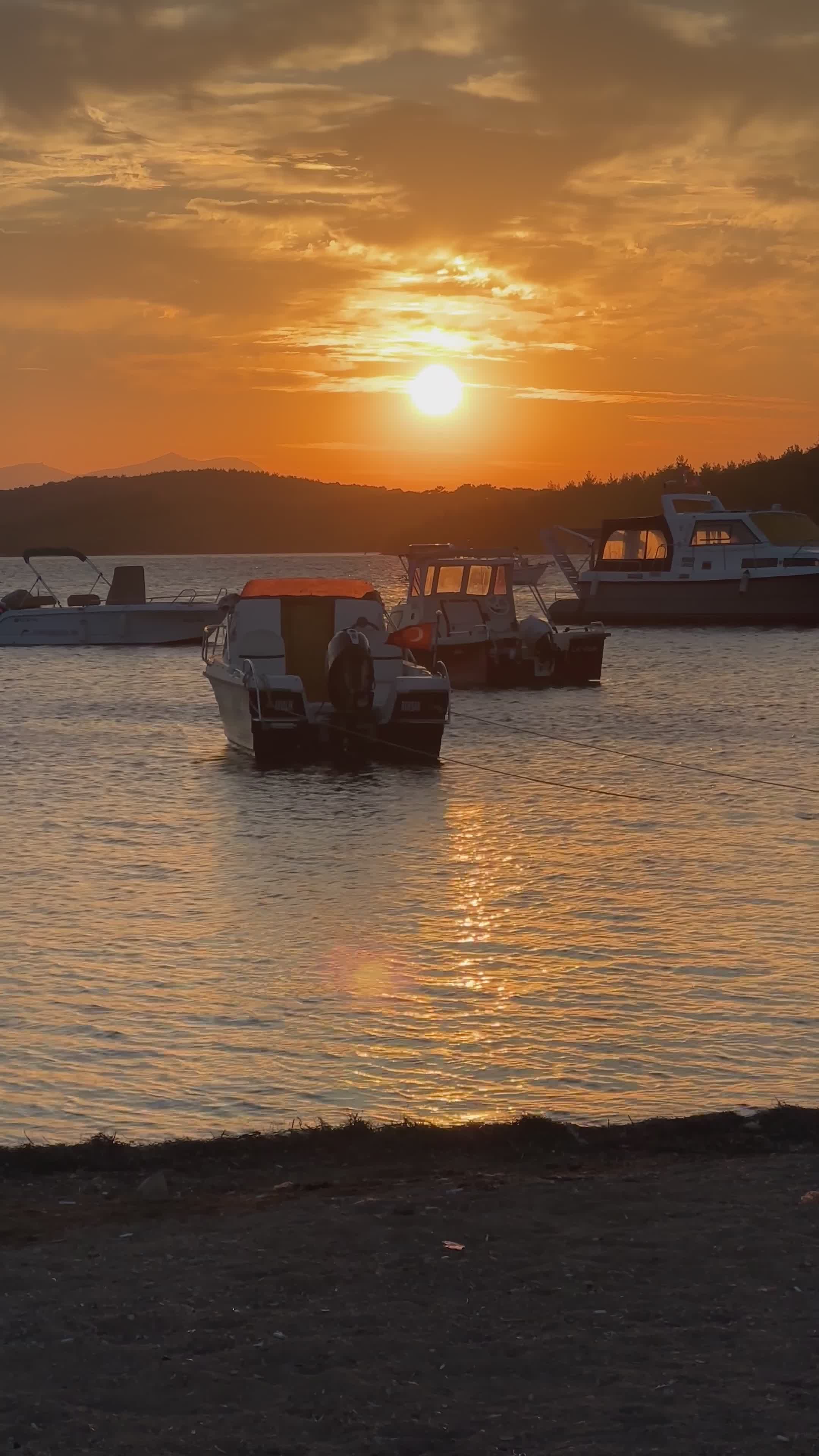 Serene Sunset Over Boats on Tranquil Water Free Stock Video Footage ...