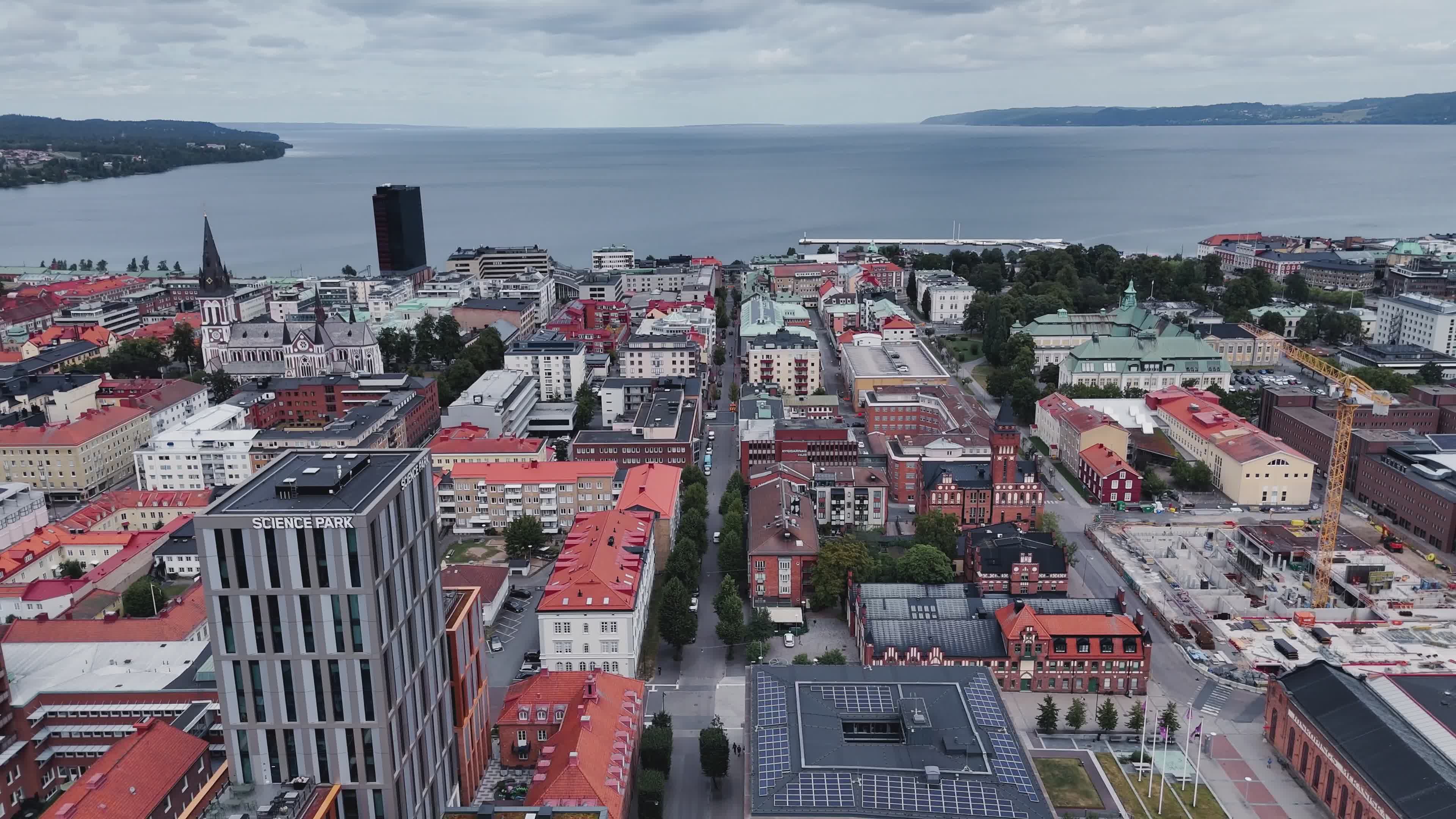 Aerial Drone View of Jönköping City, Sweden Free Stock Video Footage ...