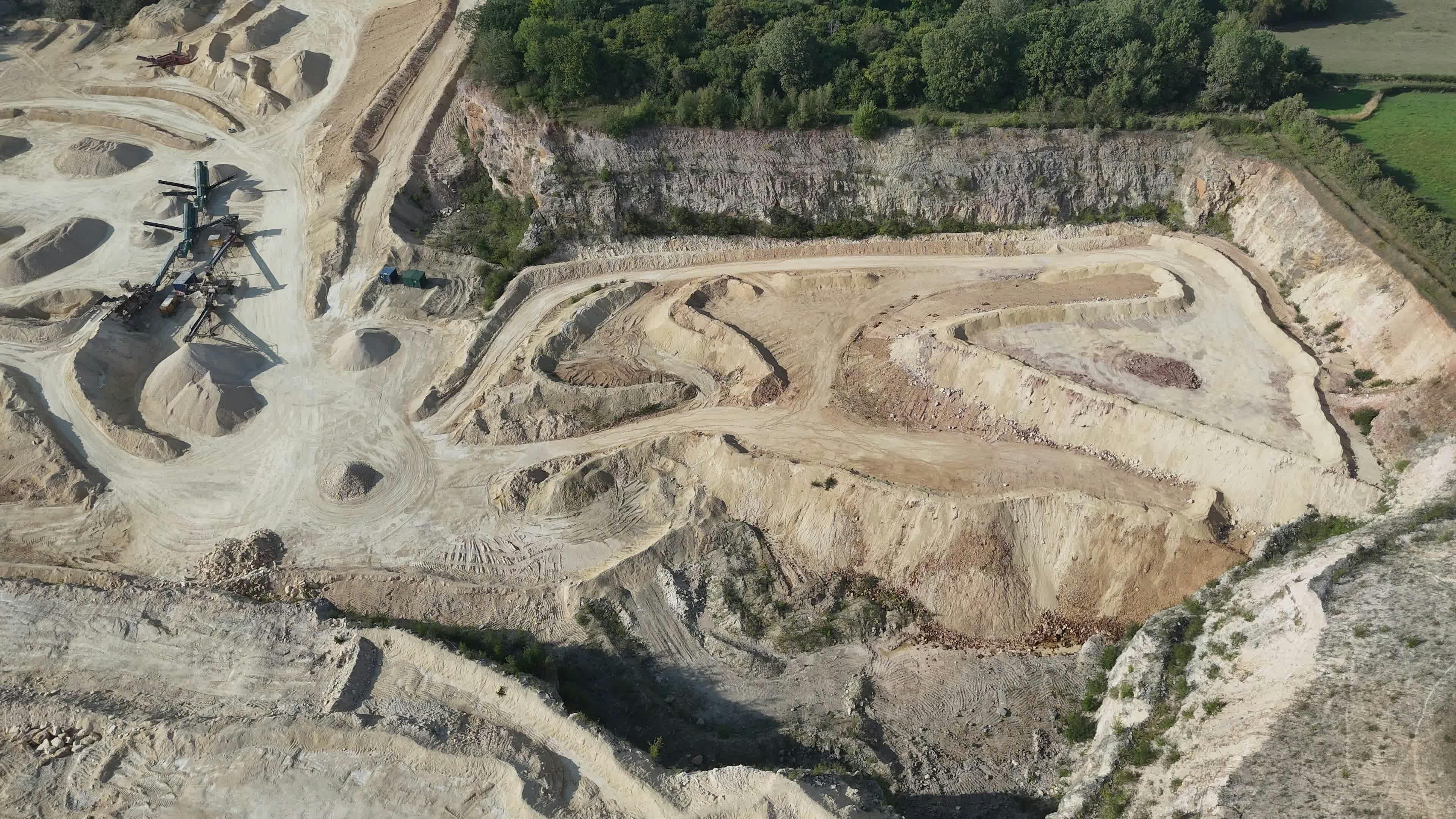 Aerial View of Expansive Quarry Landscape Free Stock Video Footage ...