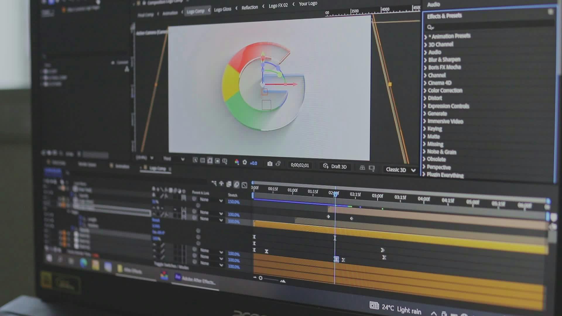 Animating Company Logo in Editing Software Free Stock Video Footage ...