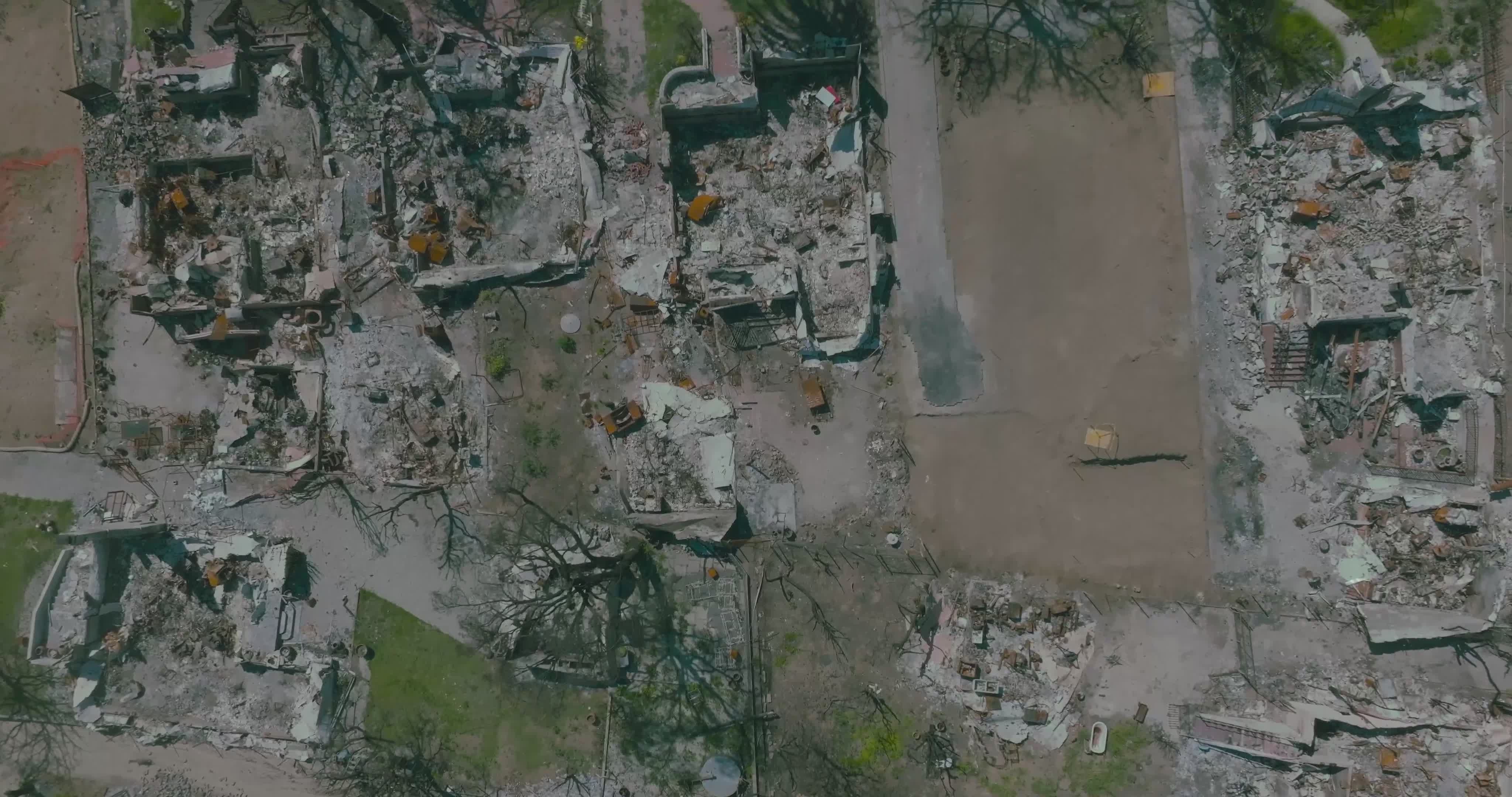 4K Aerial View of Urban Destruction Site Free Stock Video Footage ...