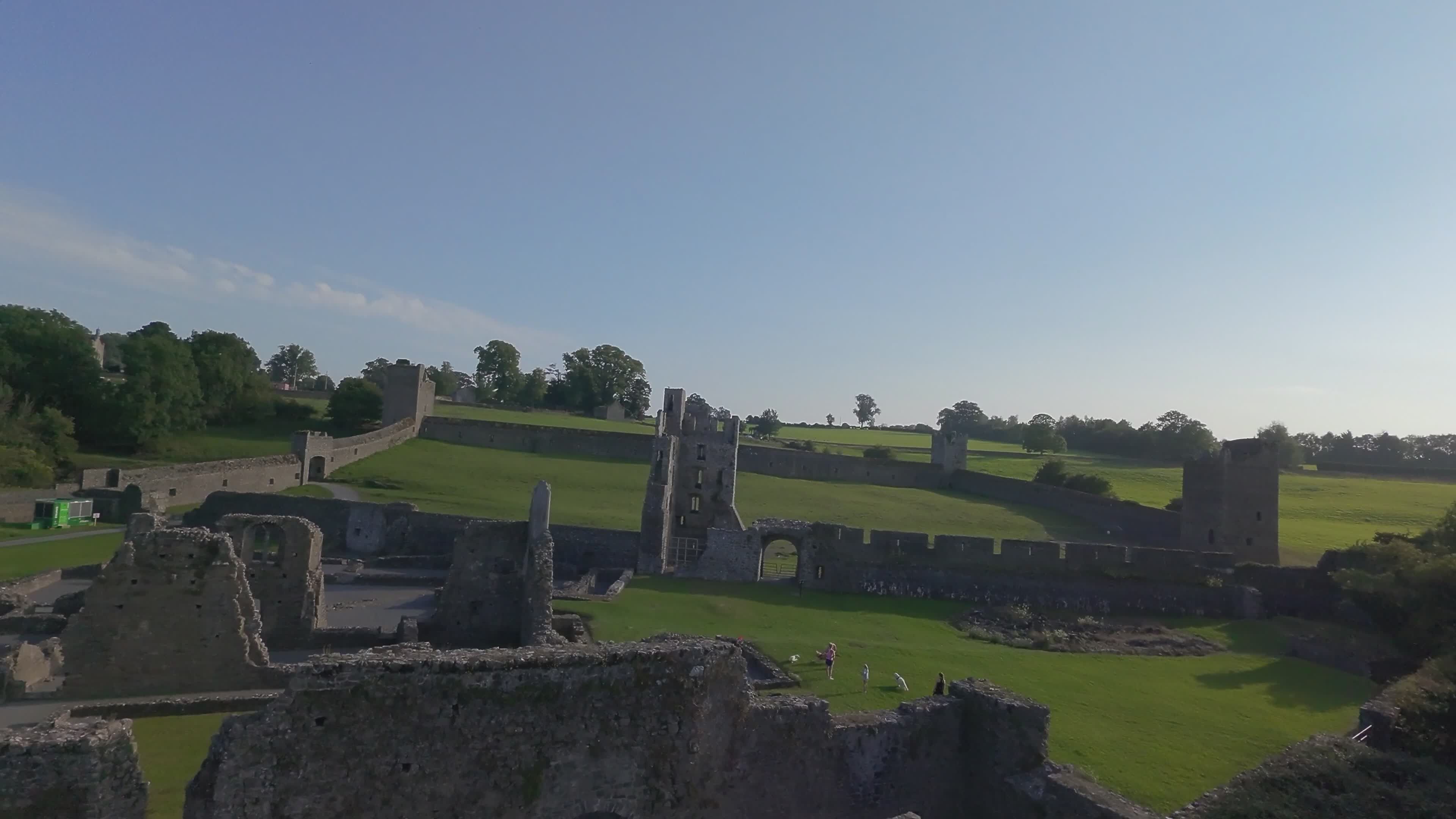 Explore Mesmerizing Irish Castle Ruins Aerial View Free Stock Video ...