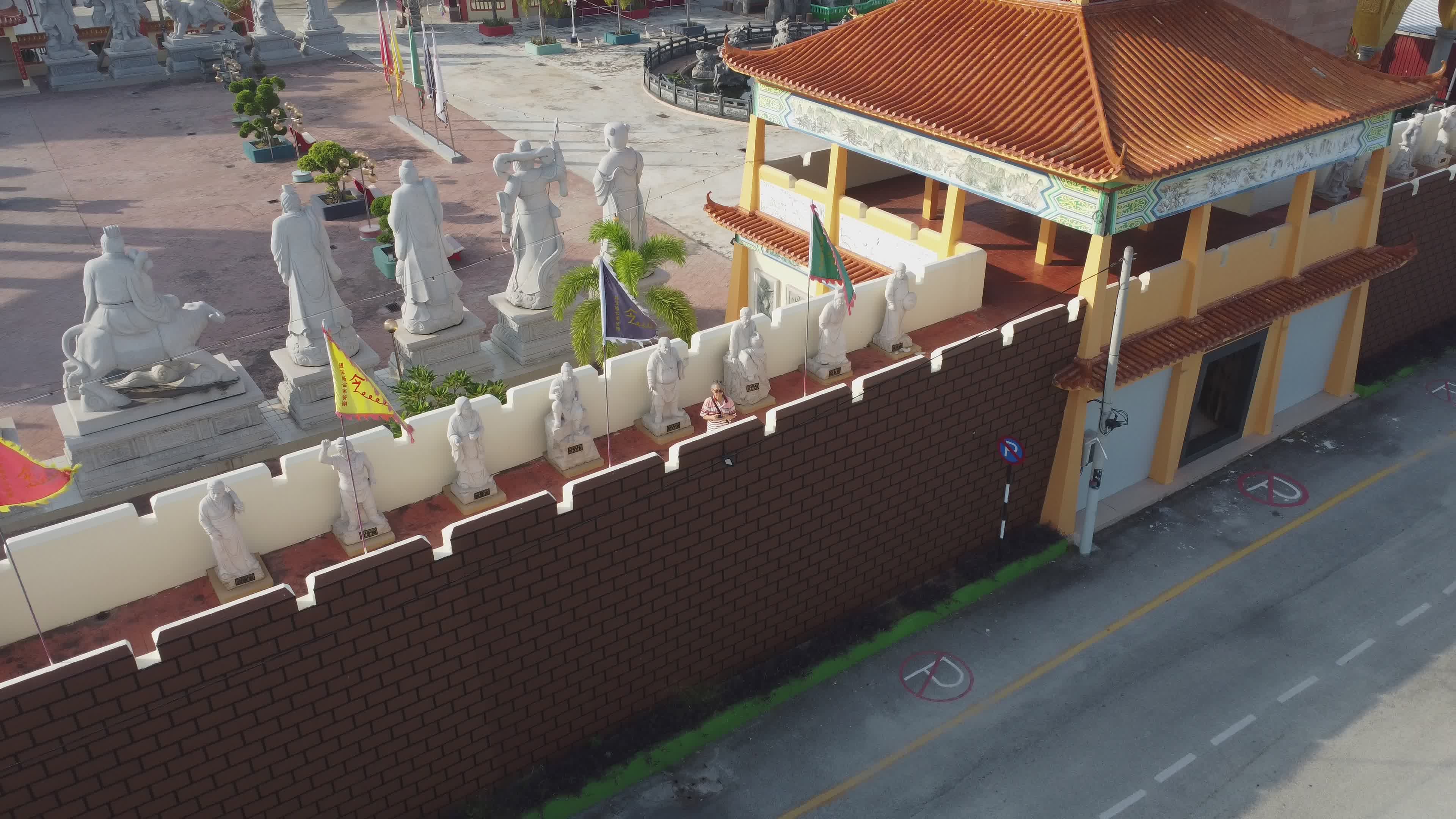 Aerial View of Chinese Temple Complex Free Stock Video Footage, Royalty ...