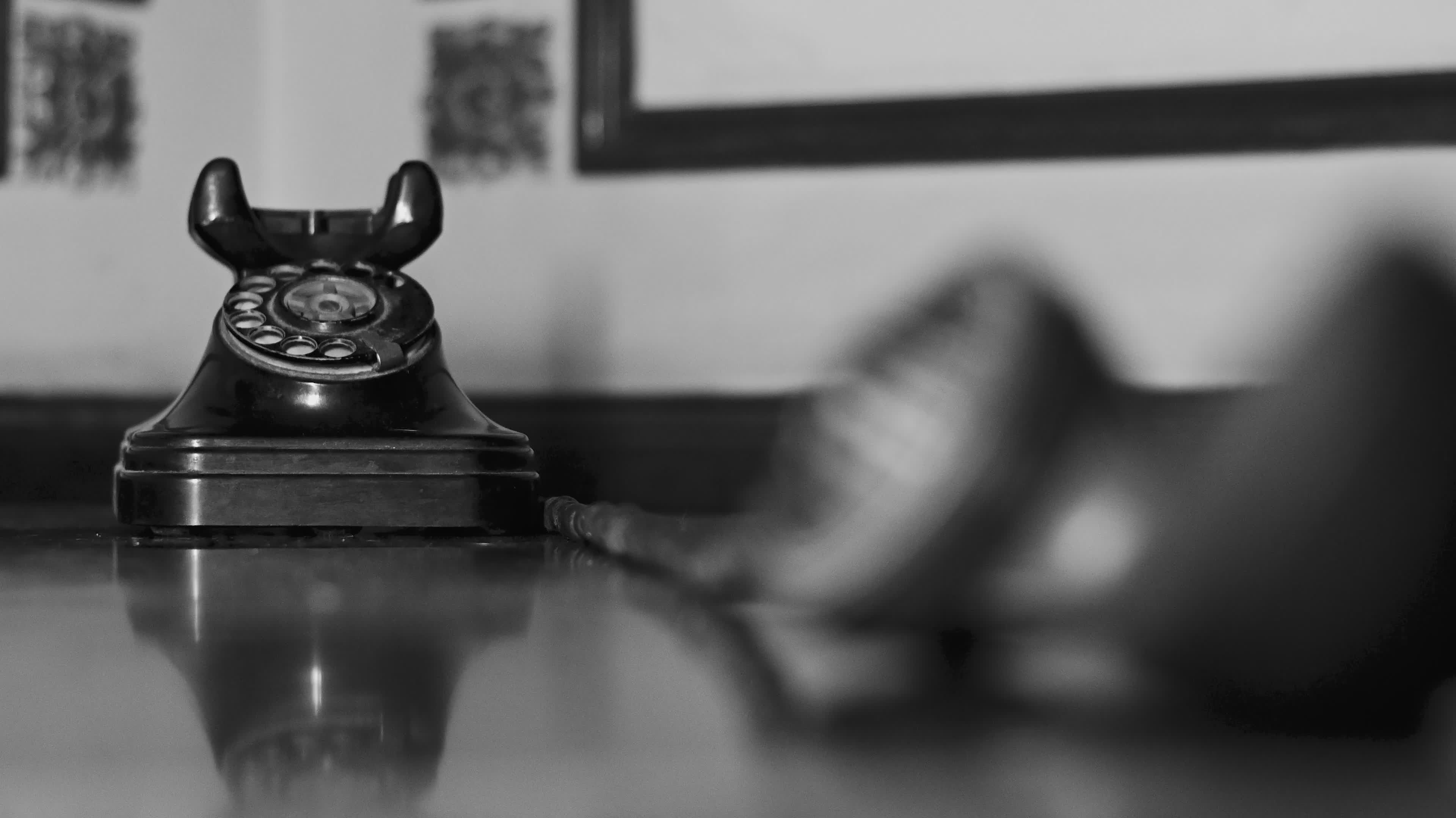 Vintage Black and White Telephone Focus Free Stock Video Footage ...
