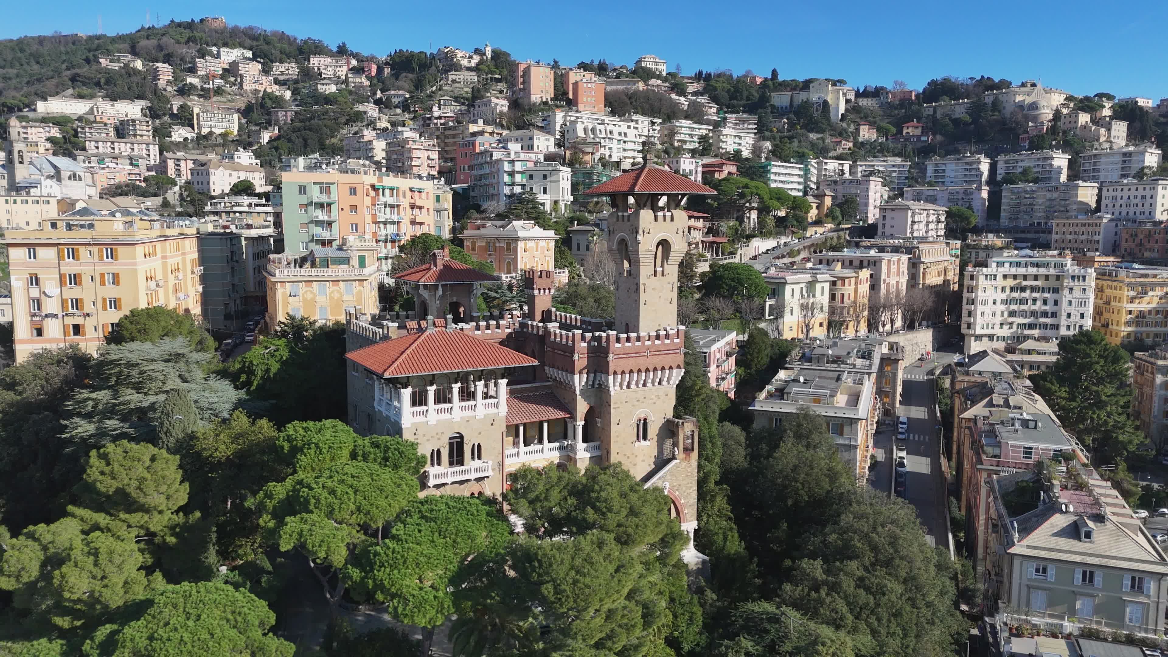 Aerial View of Historic Genoese Architecture Free Stock Video Footage ...