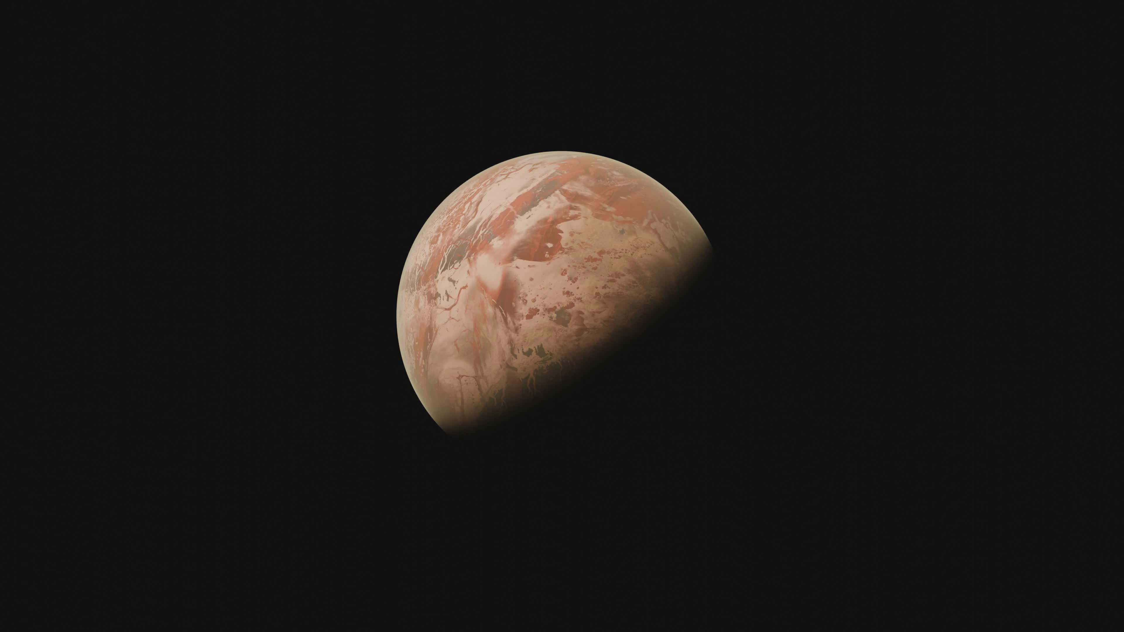 Mars Rotation in Space with Shadow Detail Free Stock Video Footage ...