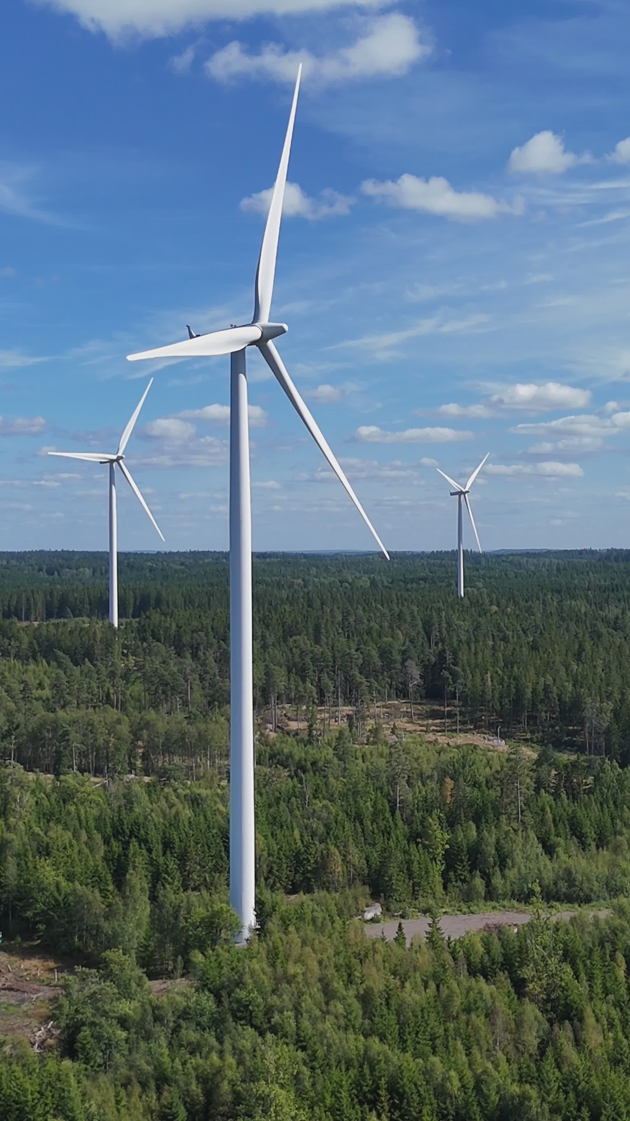 Scenic Aerial View of Swedish Wind Farms Free Stock Video Footage ...