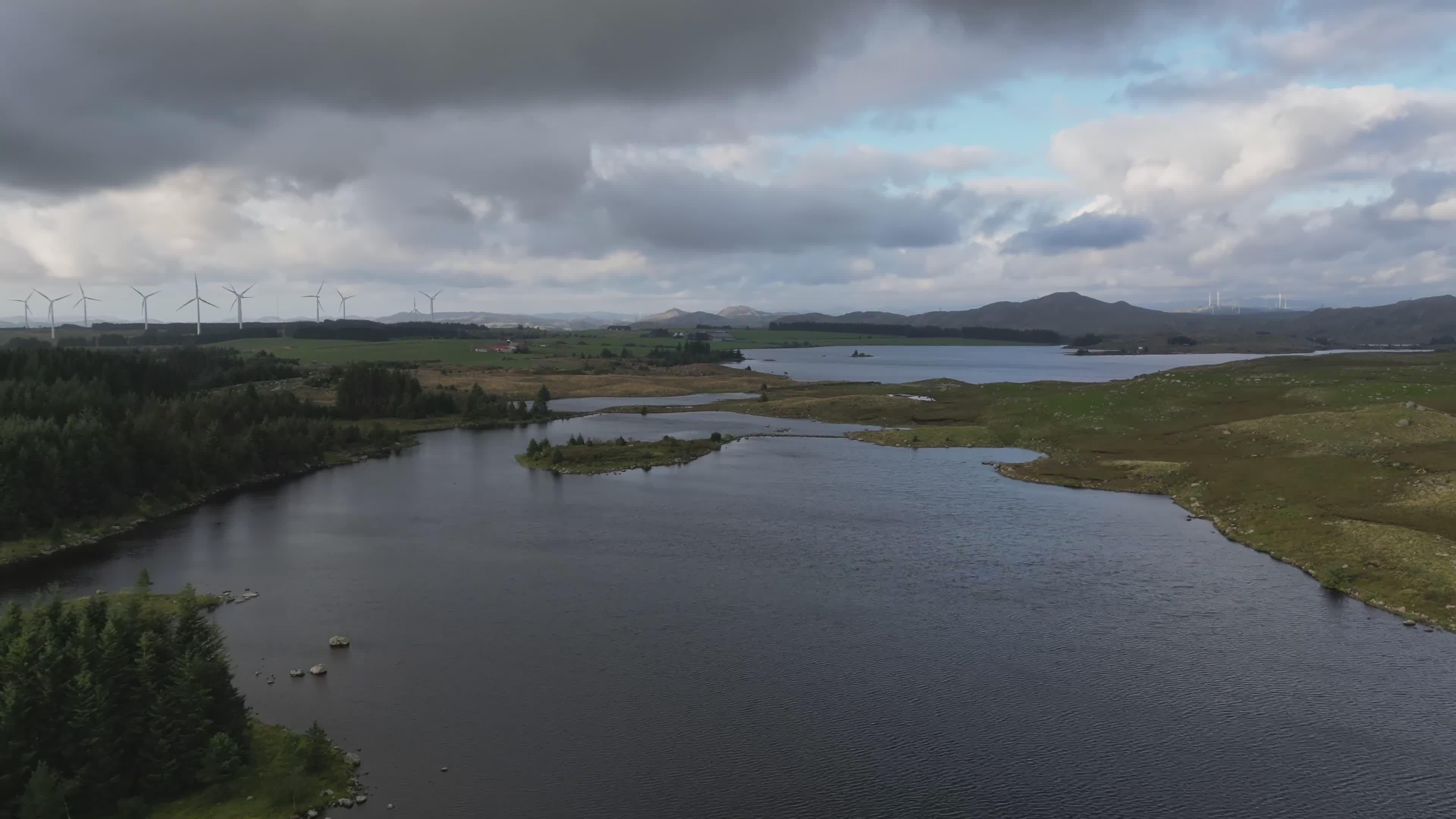 Drone Aerial View of Scenic Lake and Landscape Free Stock Video Footage ...
