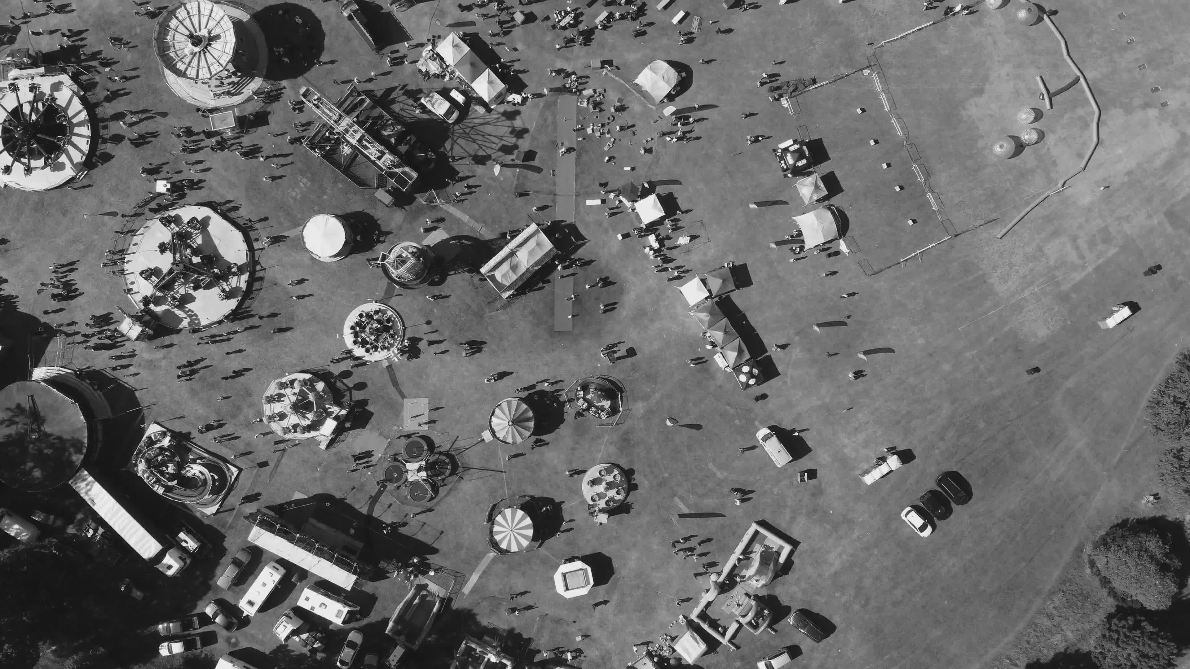 Aerial View of Busy Outdoor Carnival Free Stock Video Footage, Royalty ...