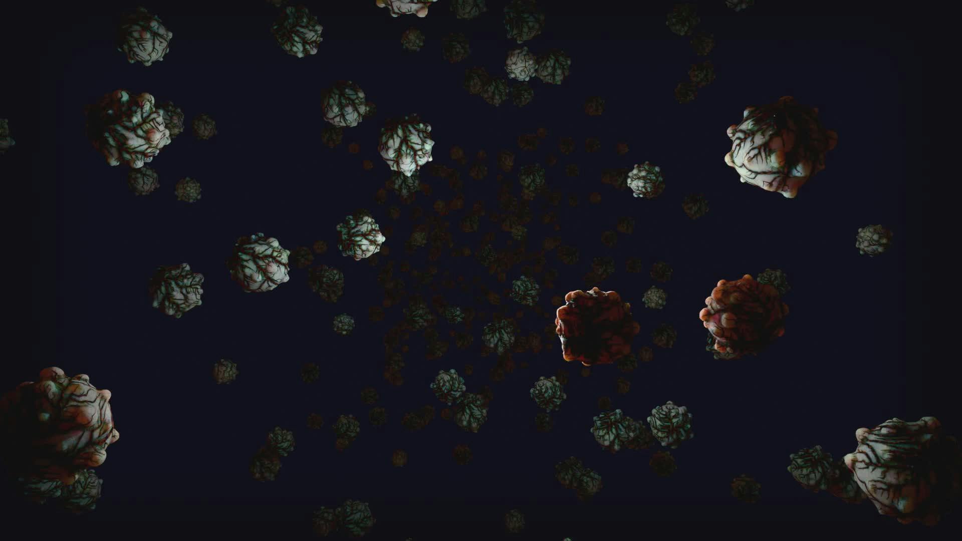 Floating Virus Particles in Dark Space Free Stock Video Footage ...