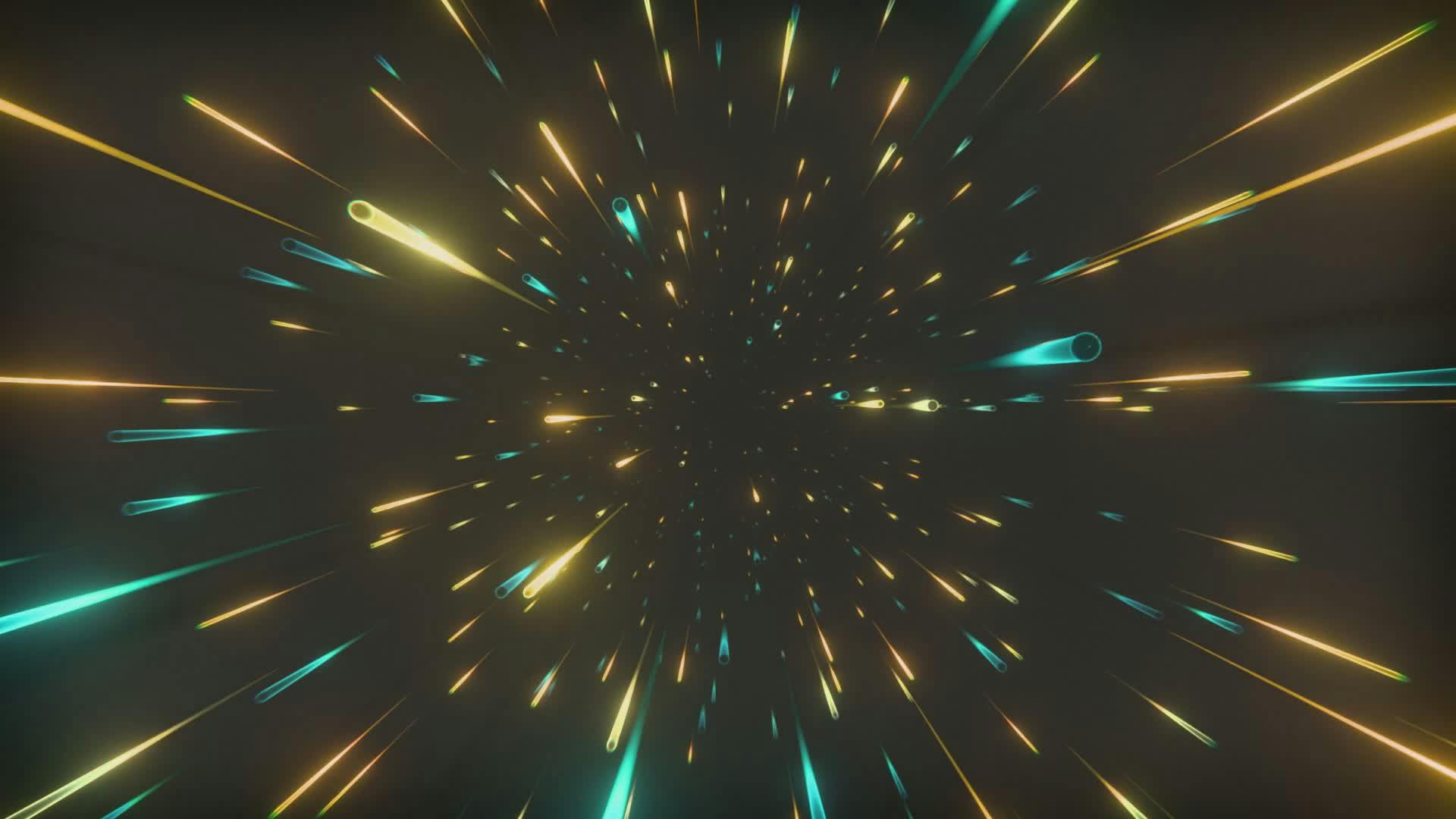 Dynamic Space Warp Animation with Light Trails Free Stock Video Footage ...