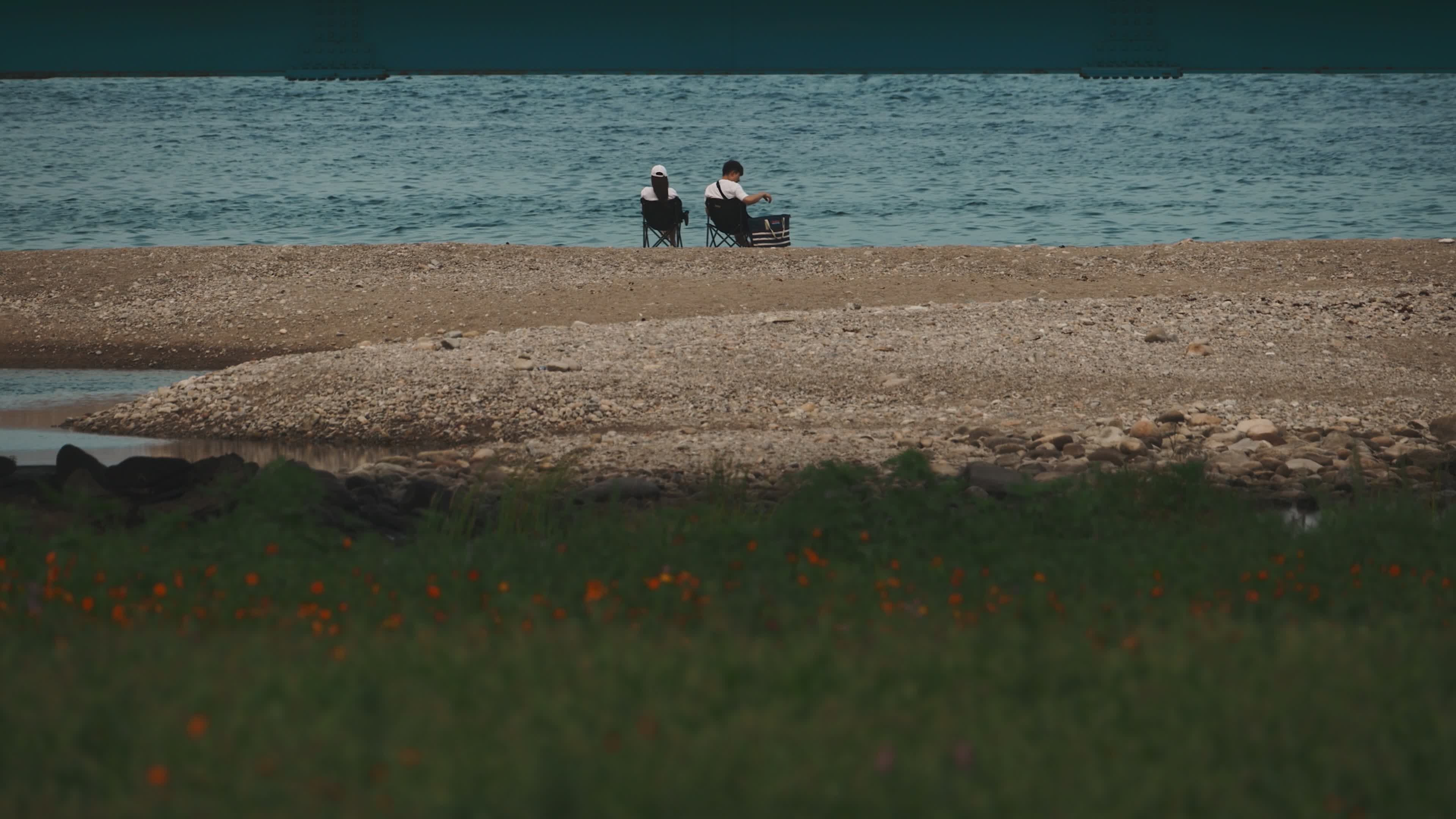 Relaxing Beachfront Scene with Chairs Free Stock Video Footage, Royalty ...