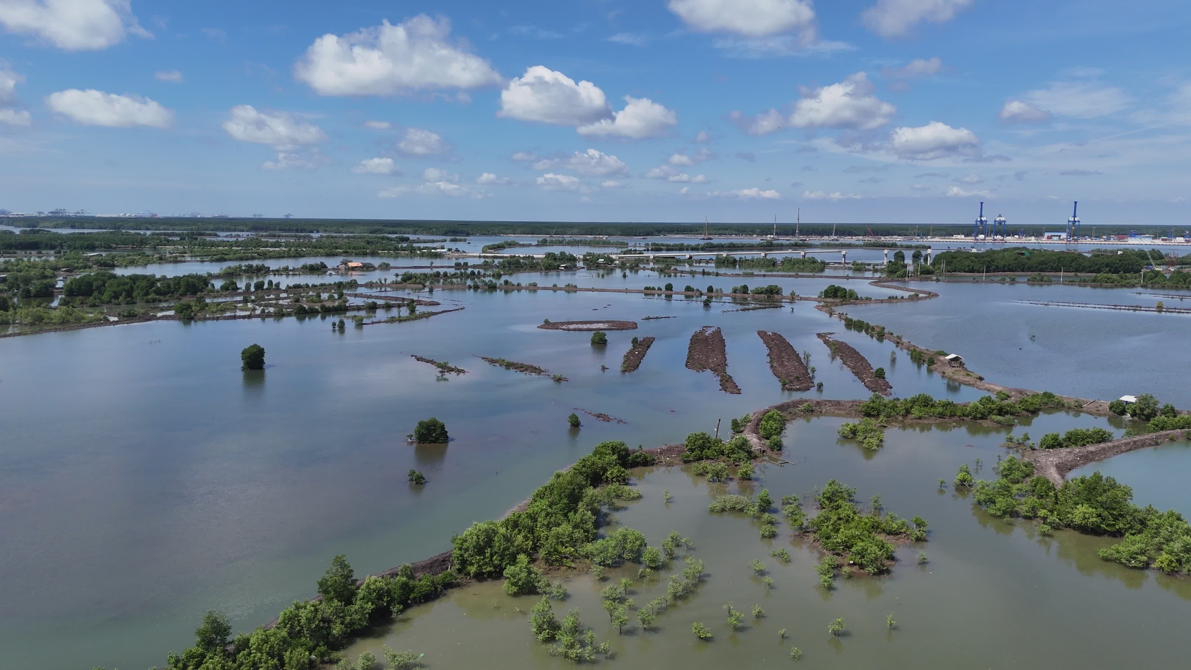 Aerial View of Widespread Flooding Free Stock Video Footage, Royalty ...