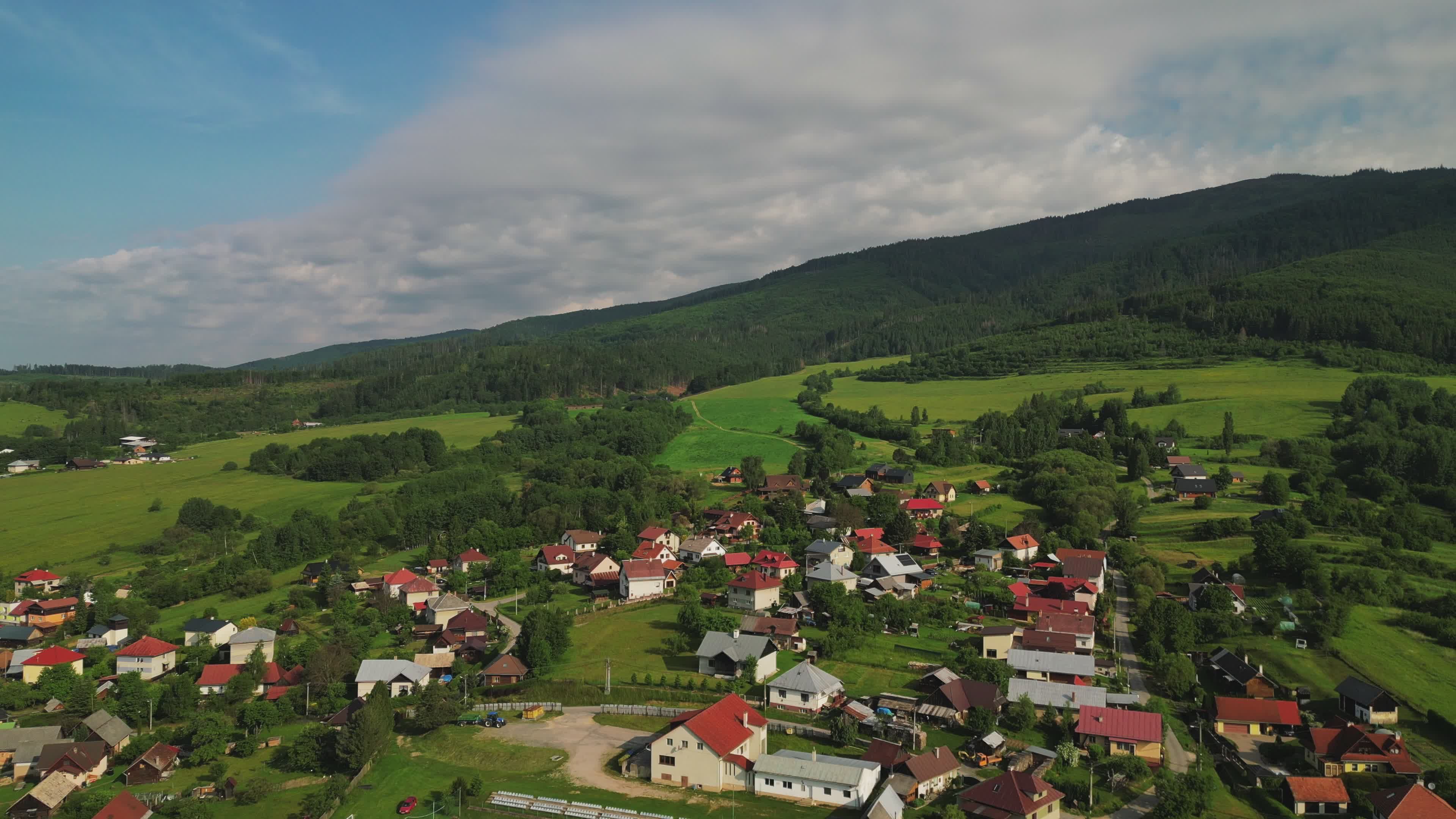 Aerial View of Scenic Countryside Village Free Stock Video Footage ...