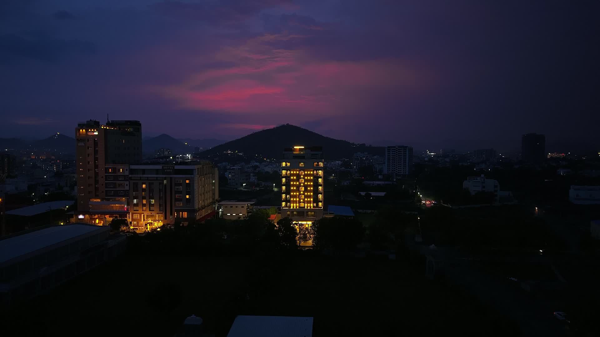 Stunning Nighttime View of City Hotel Free Stock Video Footage, Royalty ...