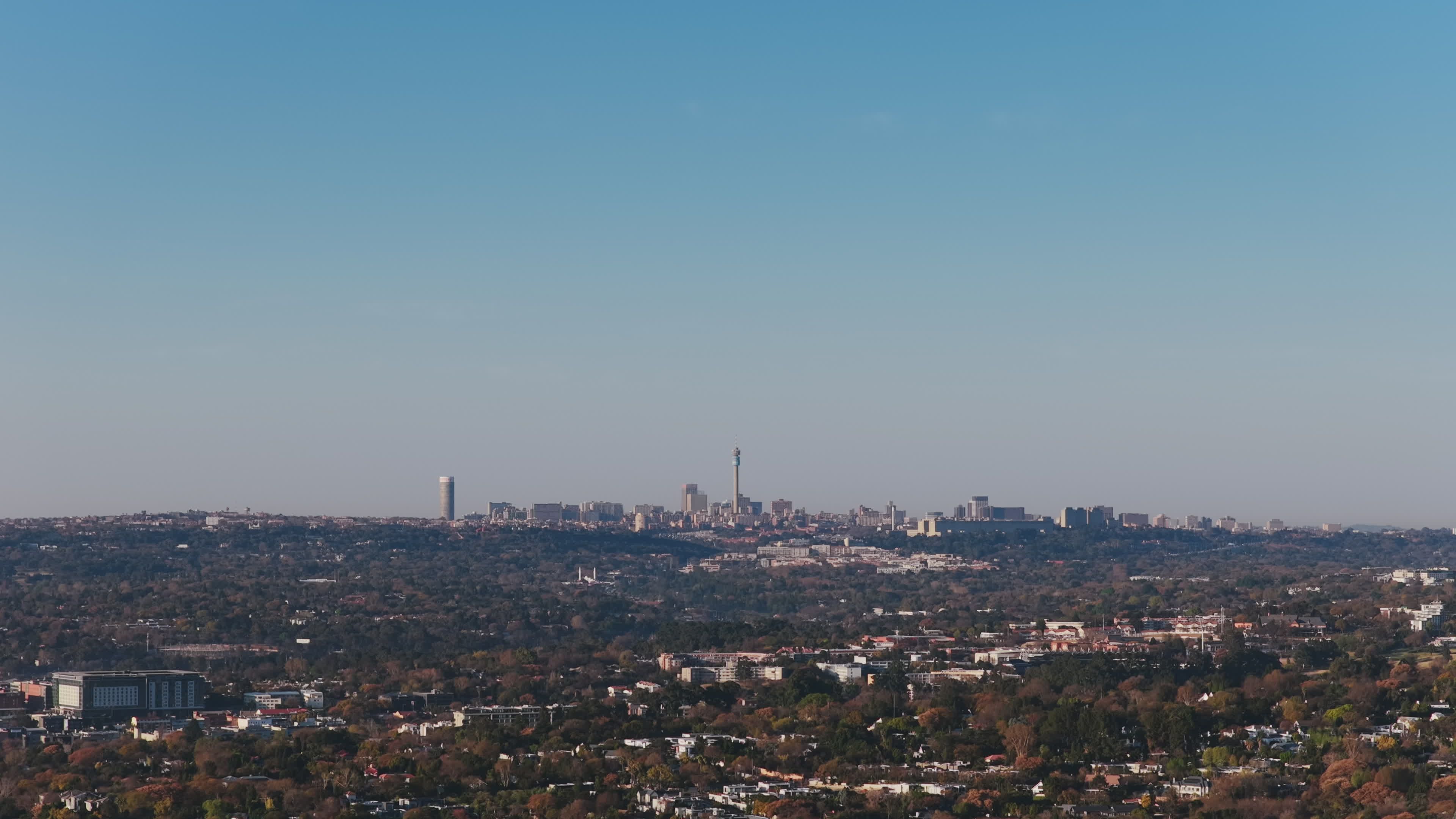 Breathtaking Aerial View of Johannesburg Skyline Free Stock Video ...