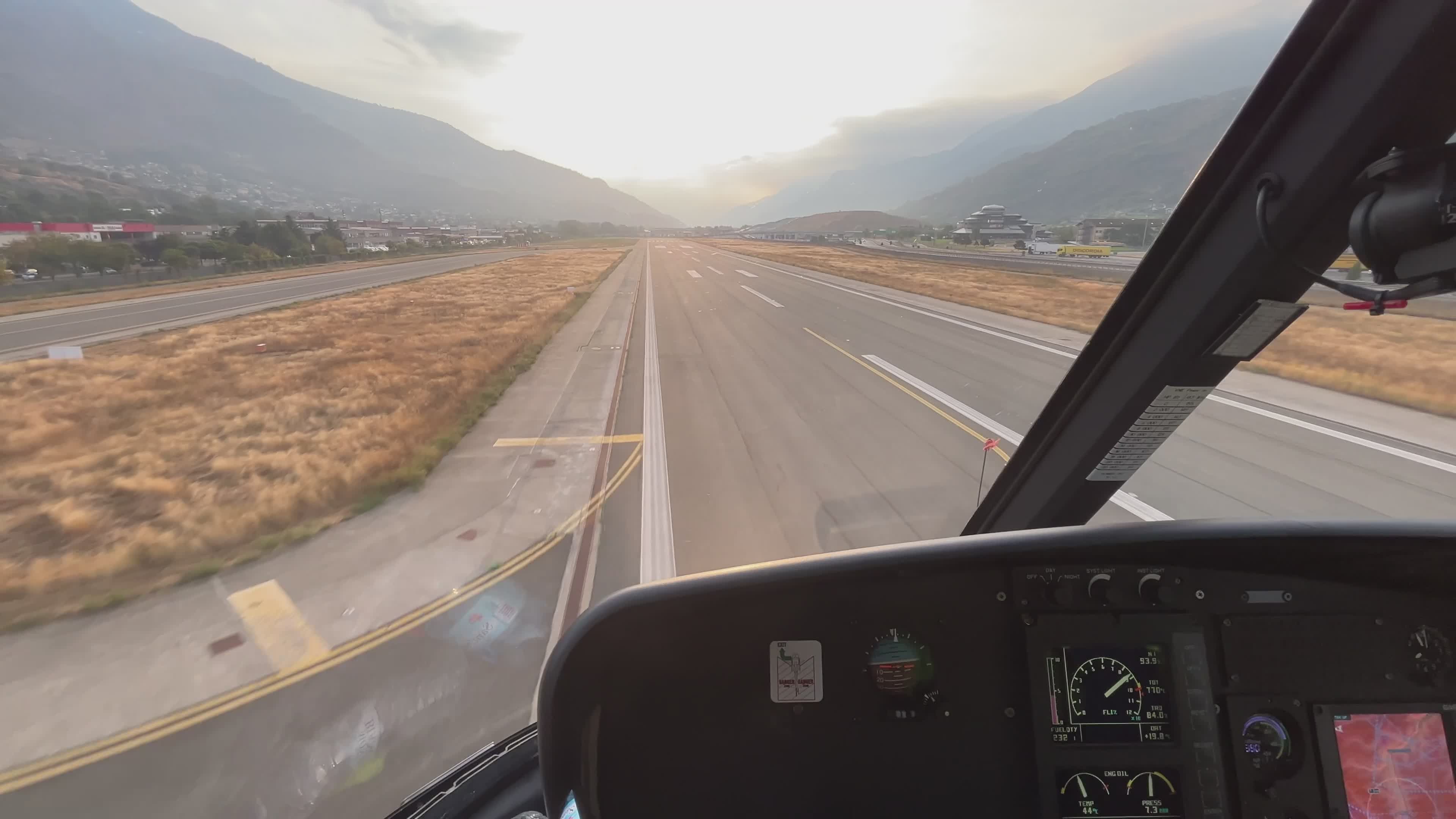 Scenic Helicopter Landing on Mountain Runway Free Stock Video Footage ...
