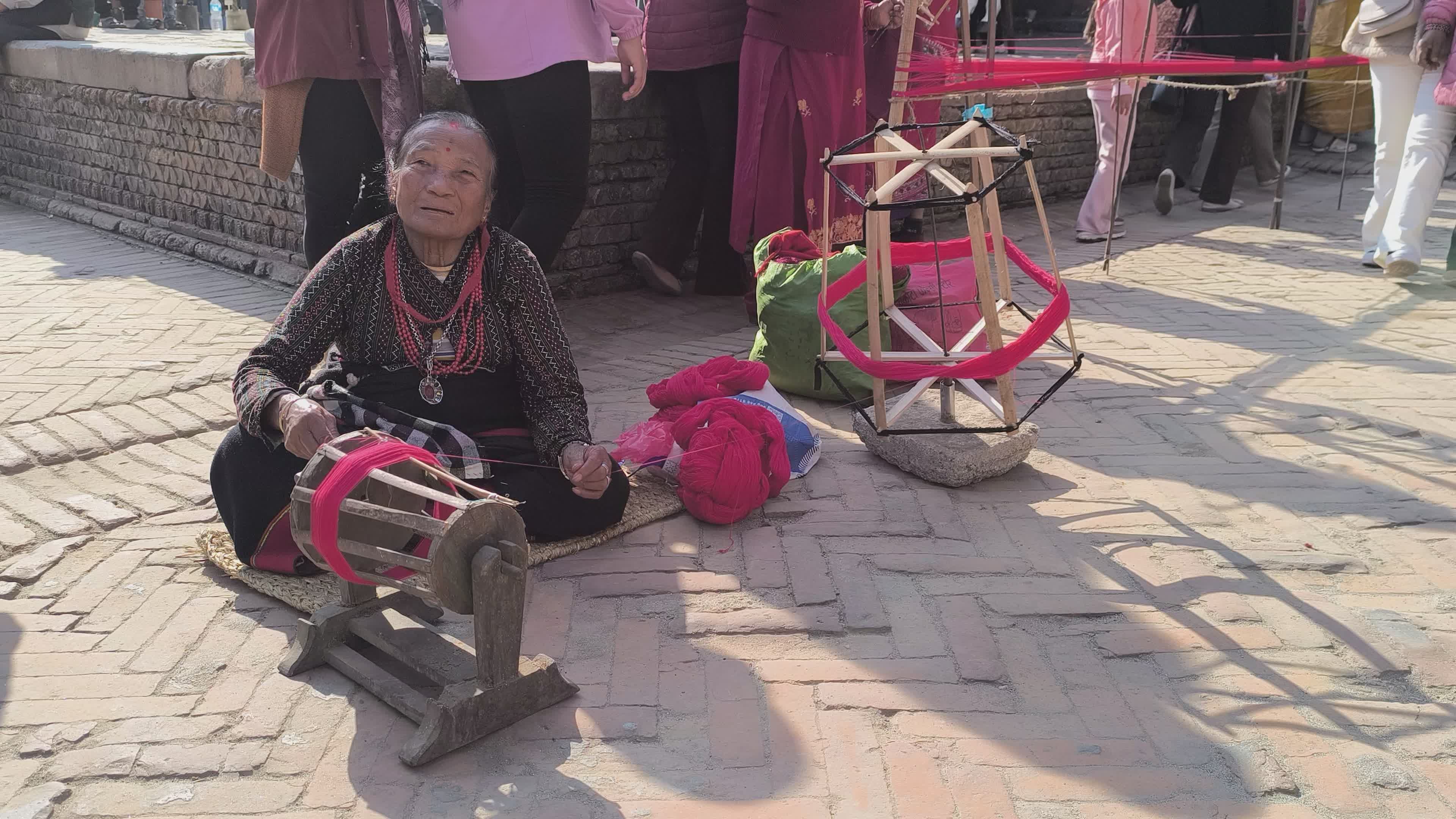 Traditional Nepalese Spinning Charkha in Thimi Free Stock Video Footage ...