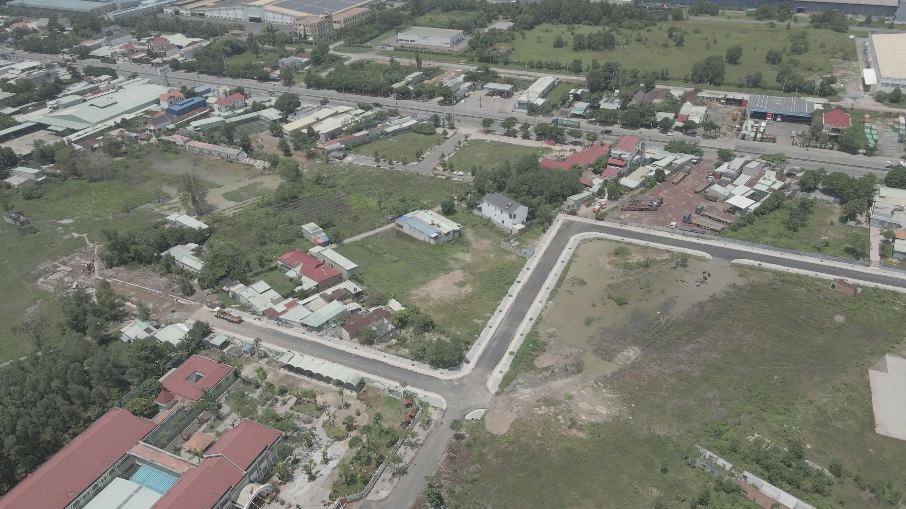 Aerial View of Urban Neighborhood Intersection Free Stock Video Footage ...