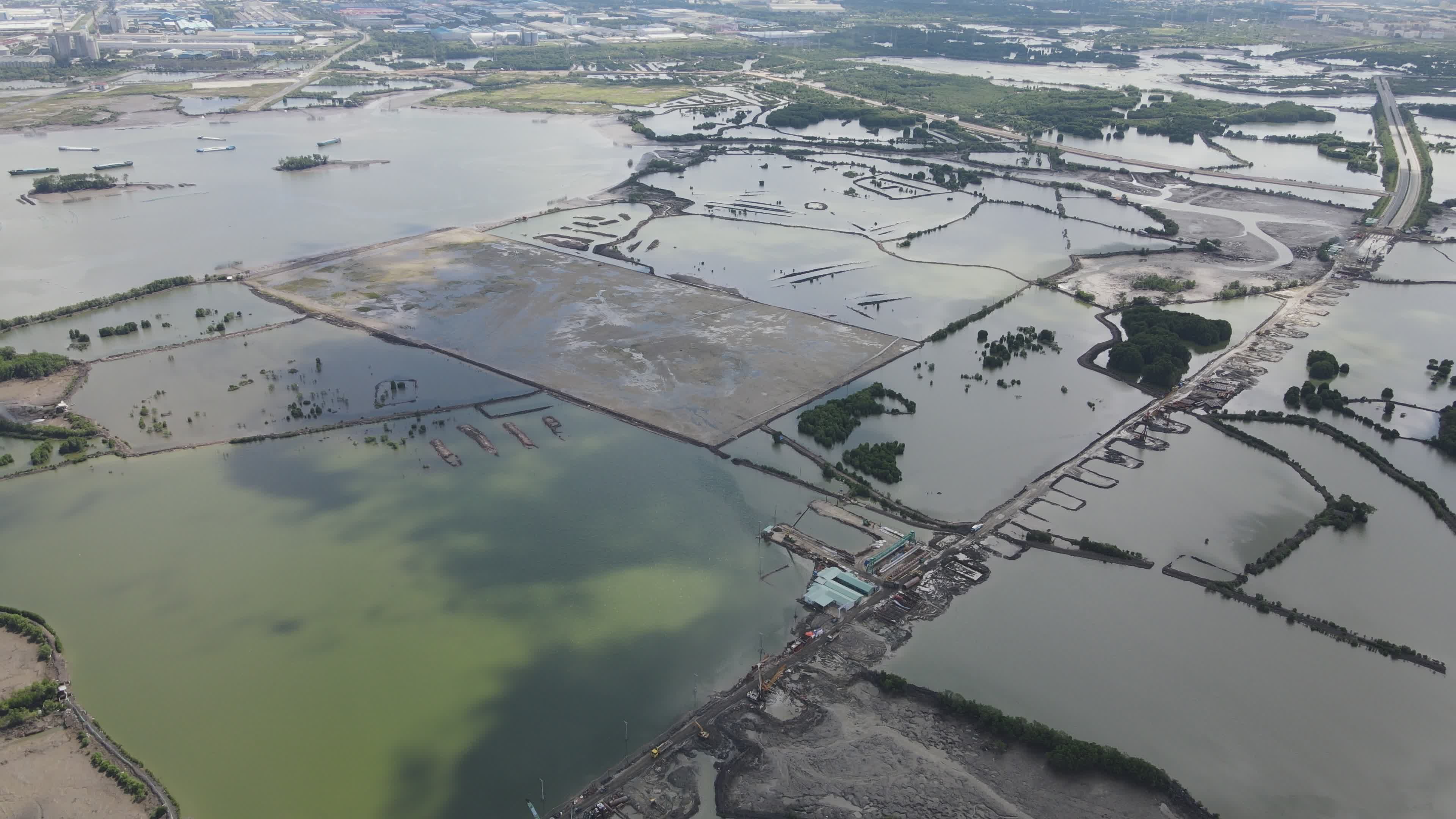 Aerial View of Flooded Agricultural Land Free Stock Video Footage ...