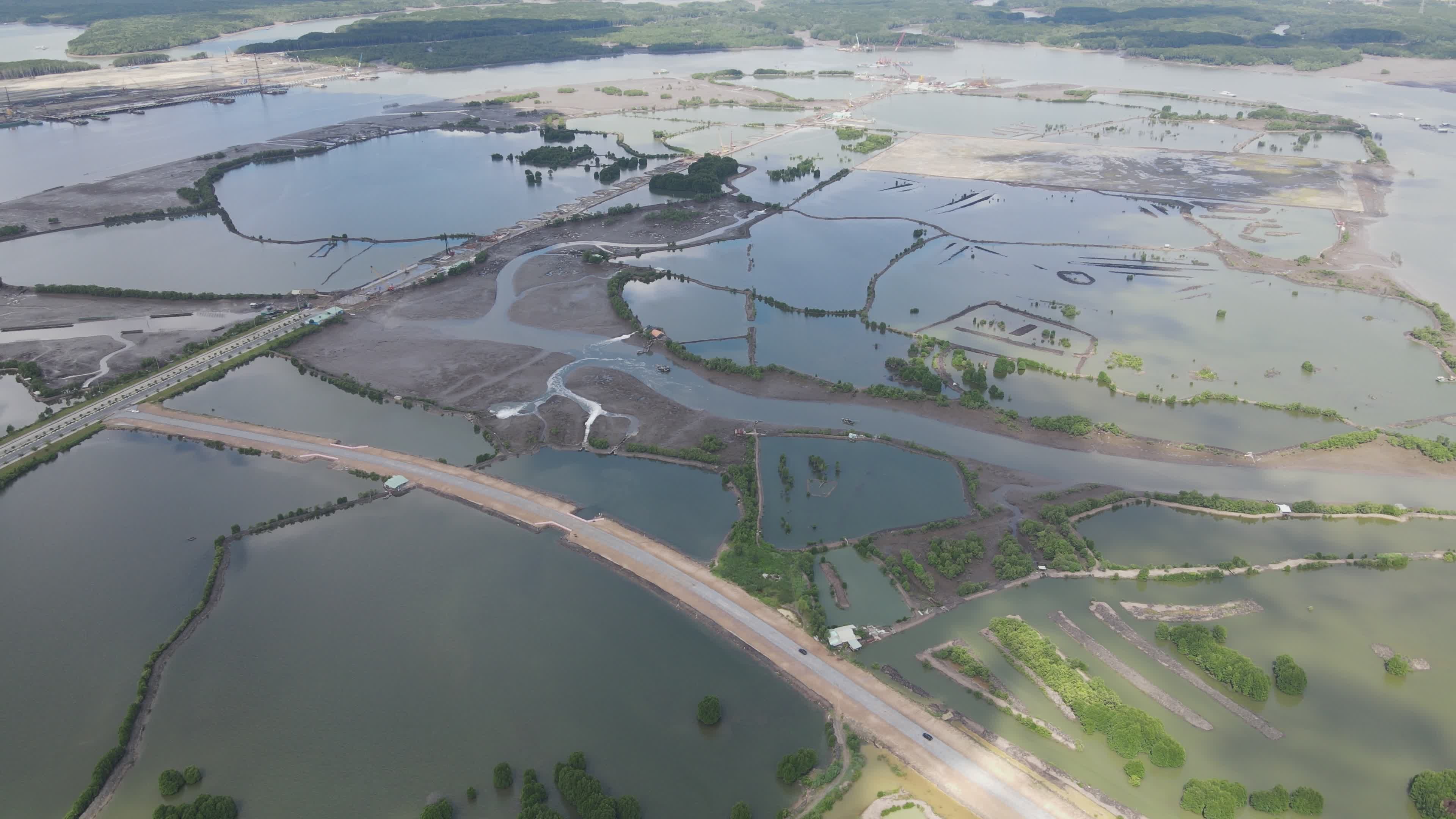 Aerial View of Extensive Flooding in Rural Area Free Stock Video ...
