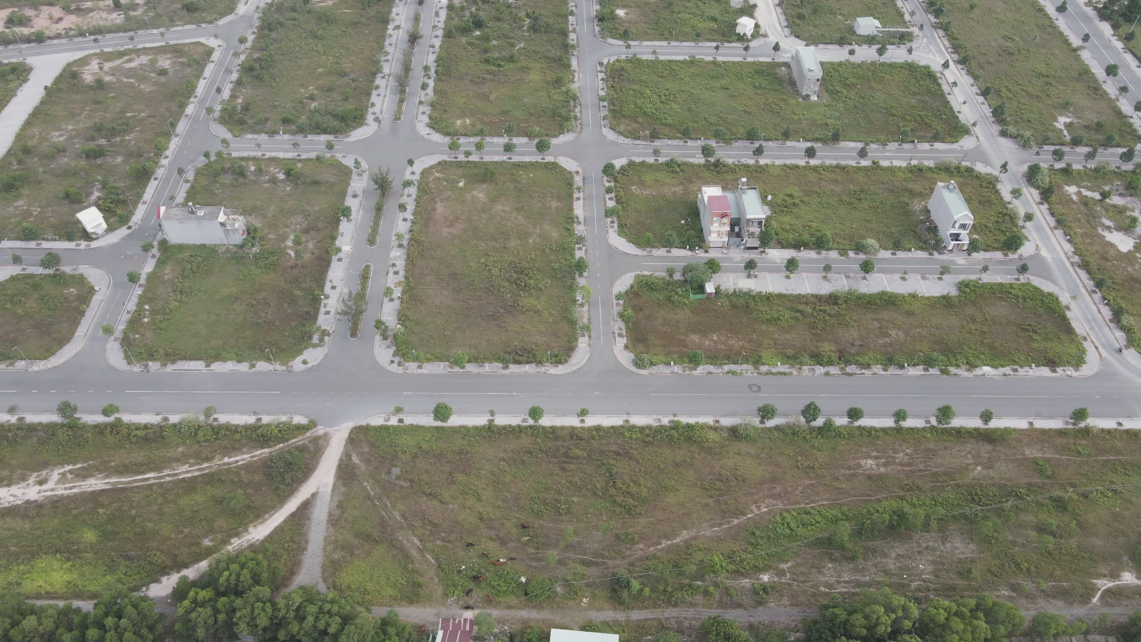 Aerial View of Empty Land Development Plots Free Stock Video Footage ...