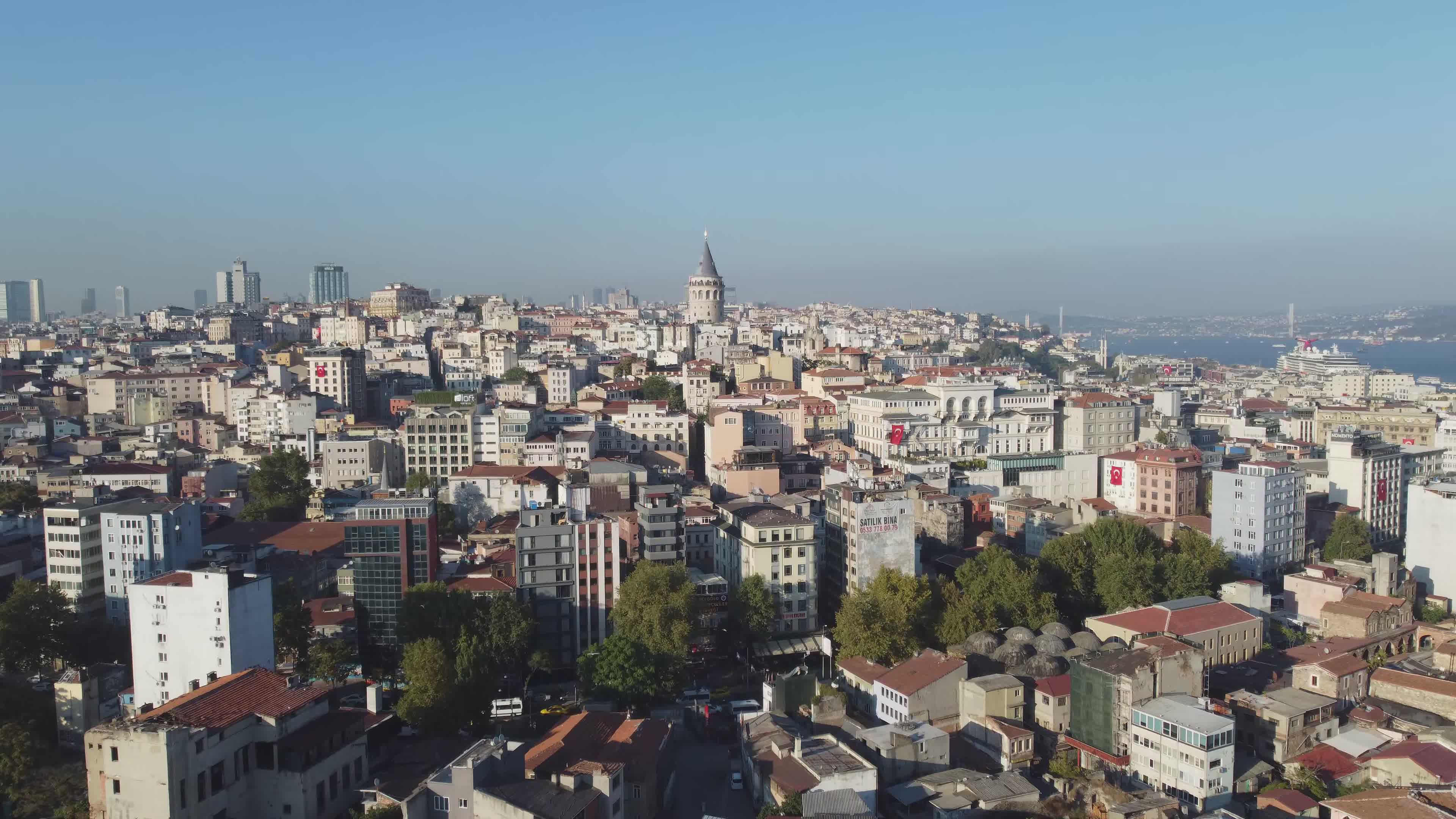 Drone View of Istanbul with Galata Tower Free Stock Video Footage ...