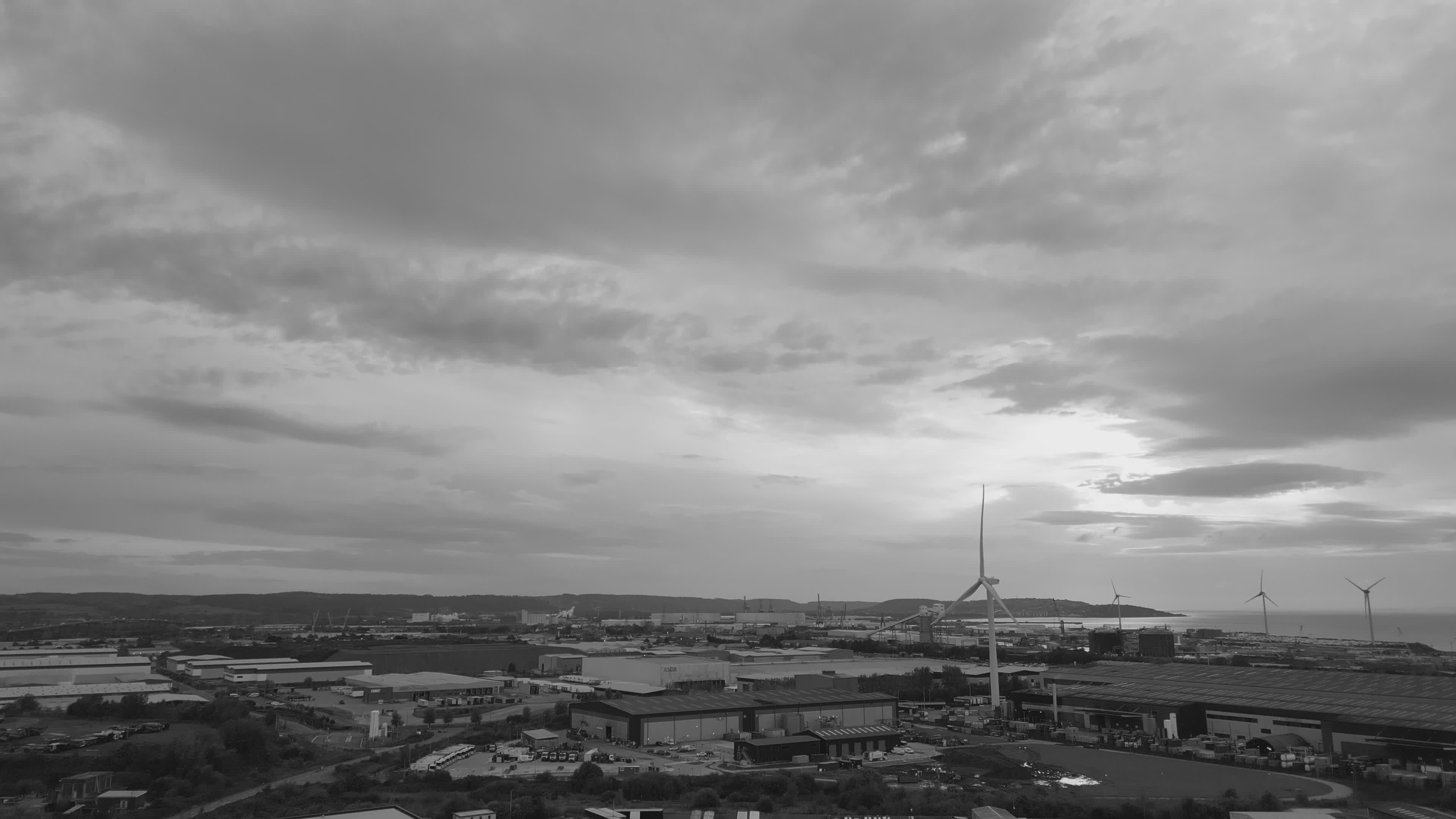 Black and White Wind Turbines at Sunset Free Stock Video Footage ...