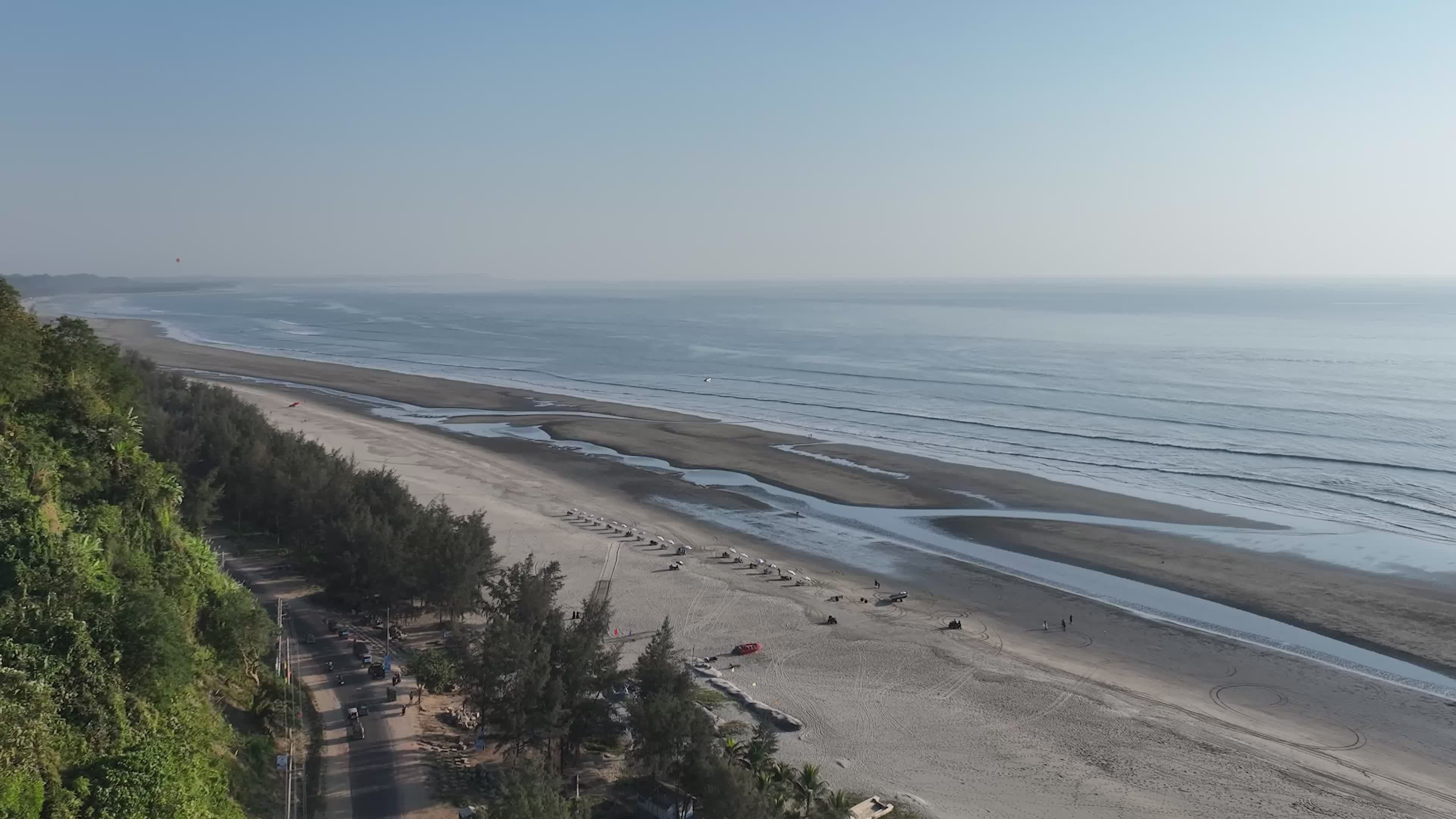 Aerial View of Cox's Bazar Beach and Forest Free Stock Video Footage ...