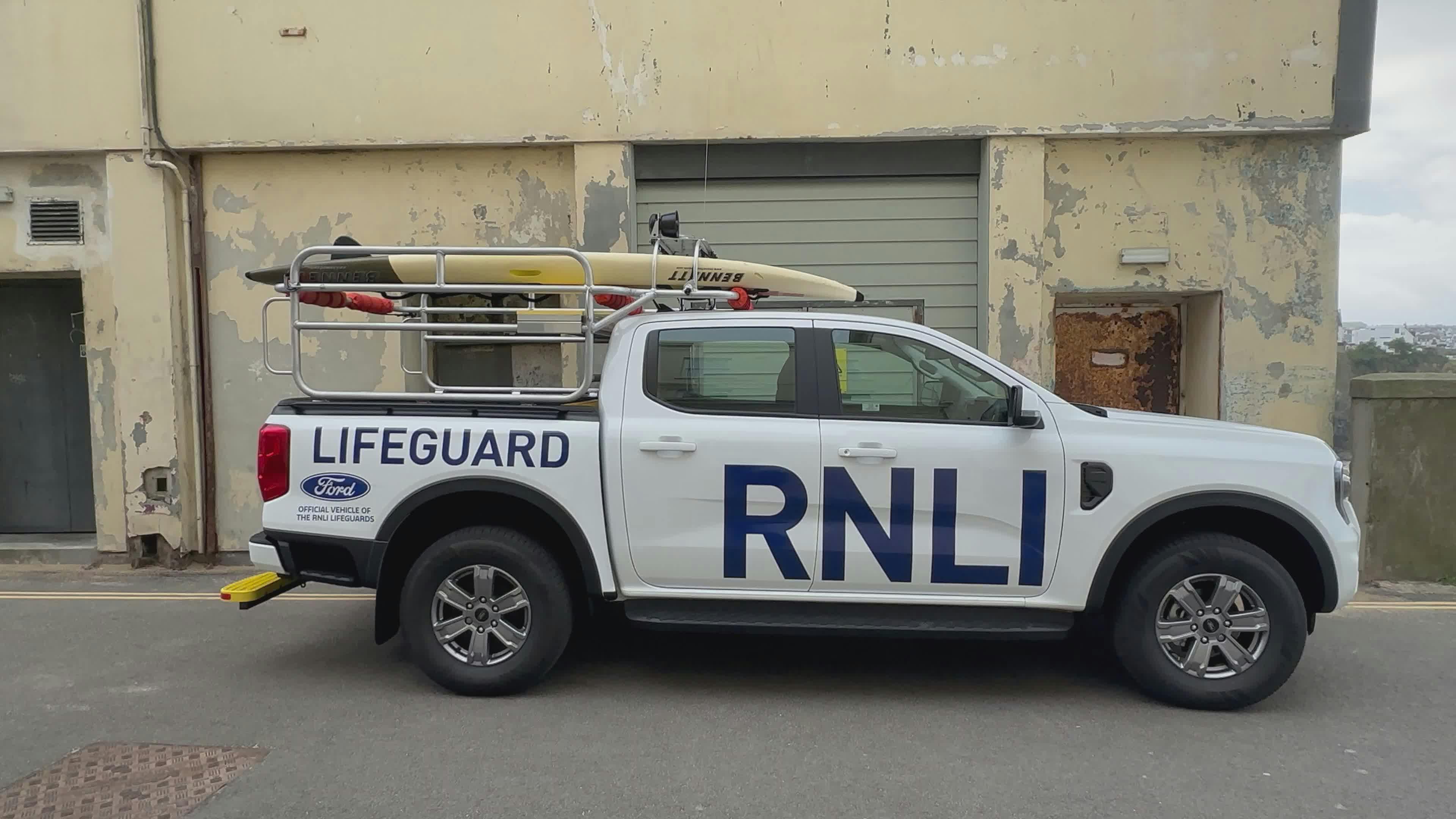 Lifeguard Vehicle with RNLI Branding Outdoors Free Stock Video Footage ...