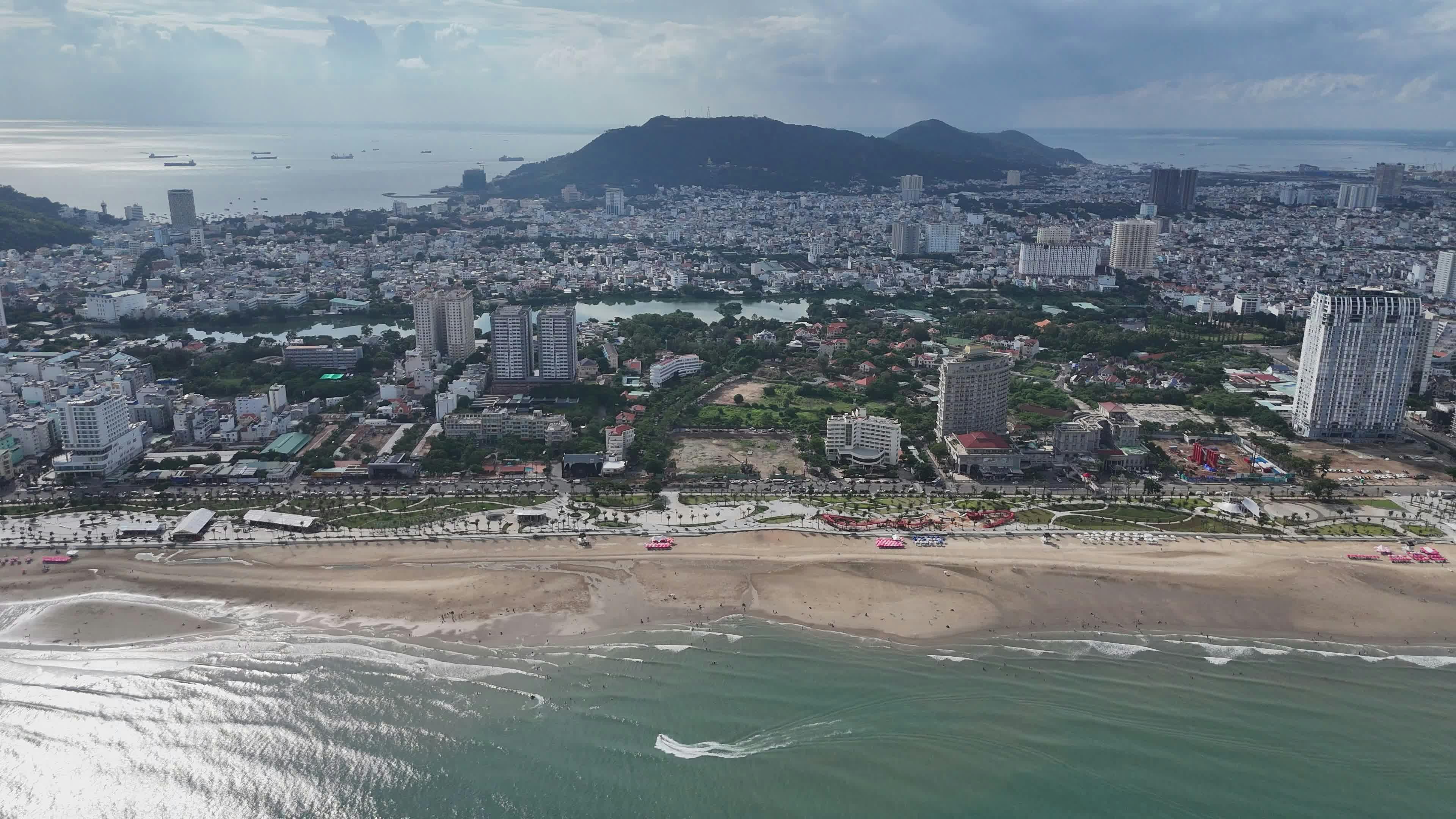Aerial View of Vung Tau City and Beachfront Free Stock Video Footage ...