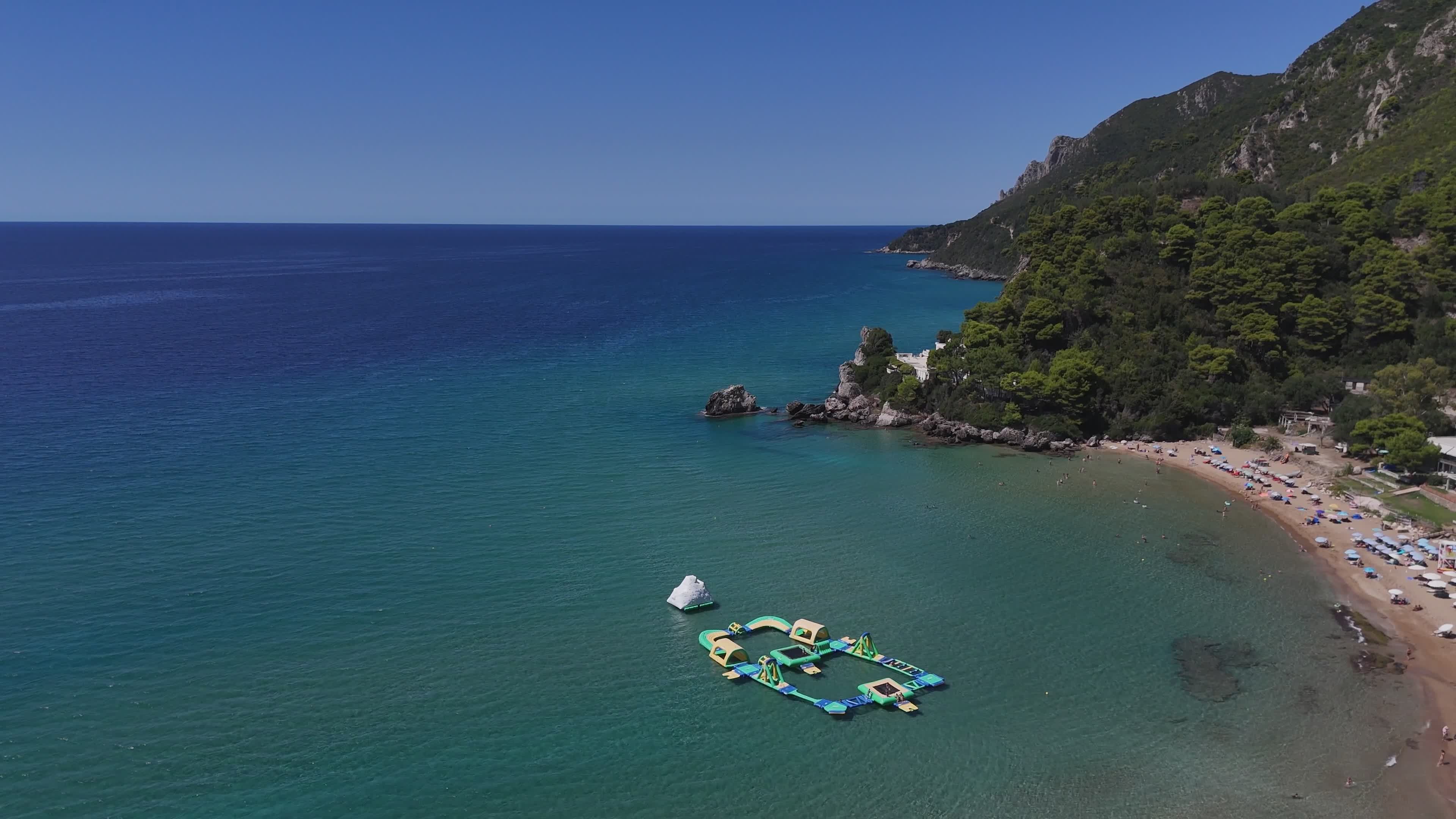 Aerial View of Glyfada Beach in Corfu Free Stock Video Footage, Royalty ...