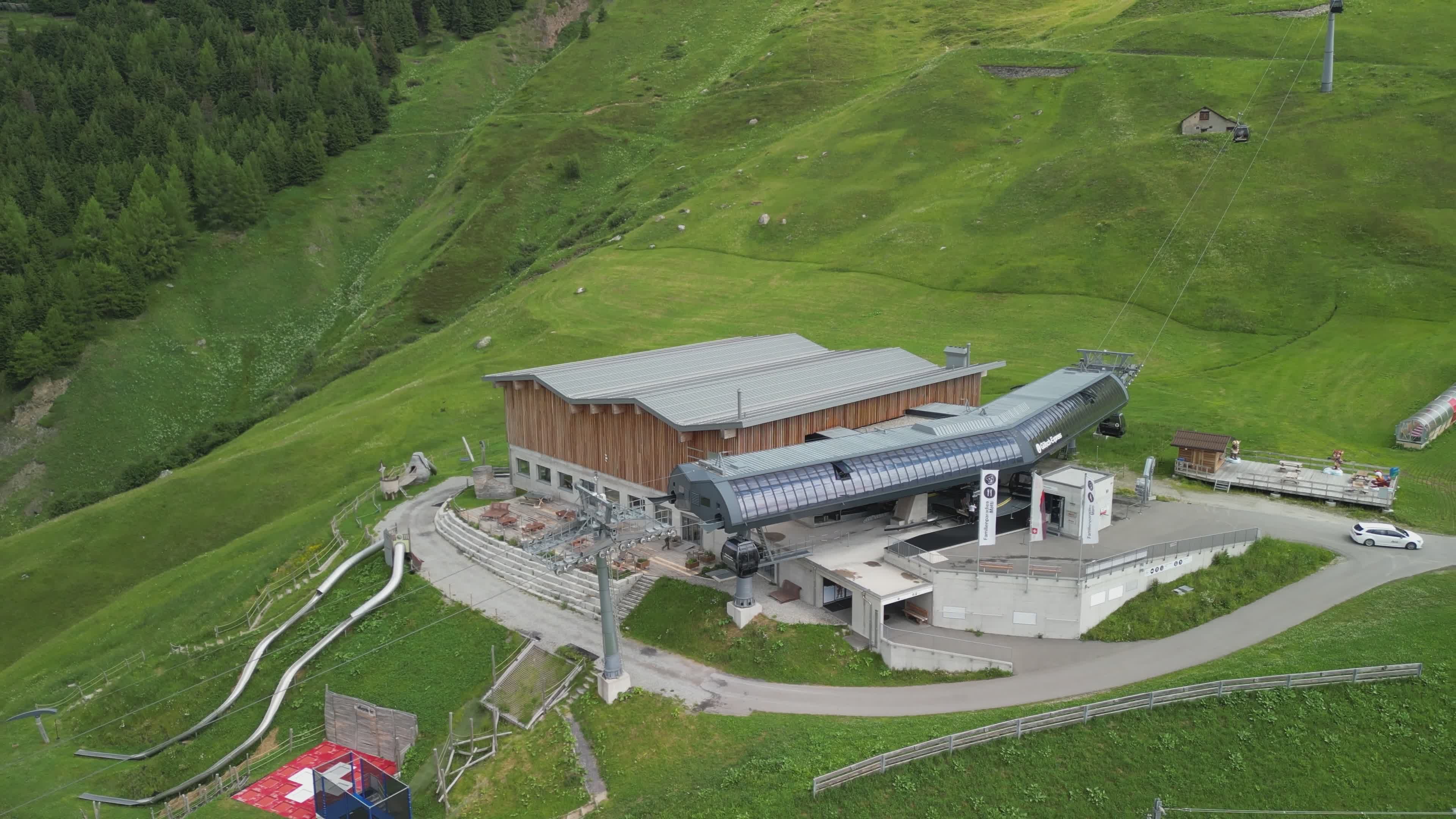 Alpine Cable Car Station in Summer Landscape Free Stock Video Footage ...